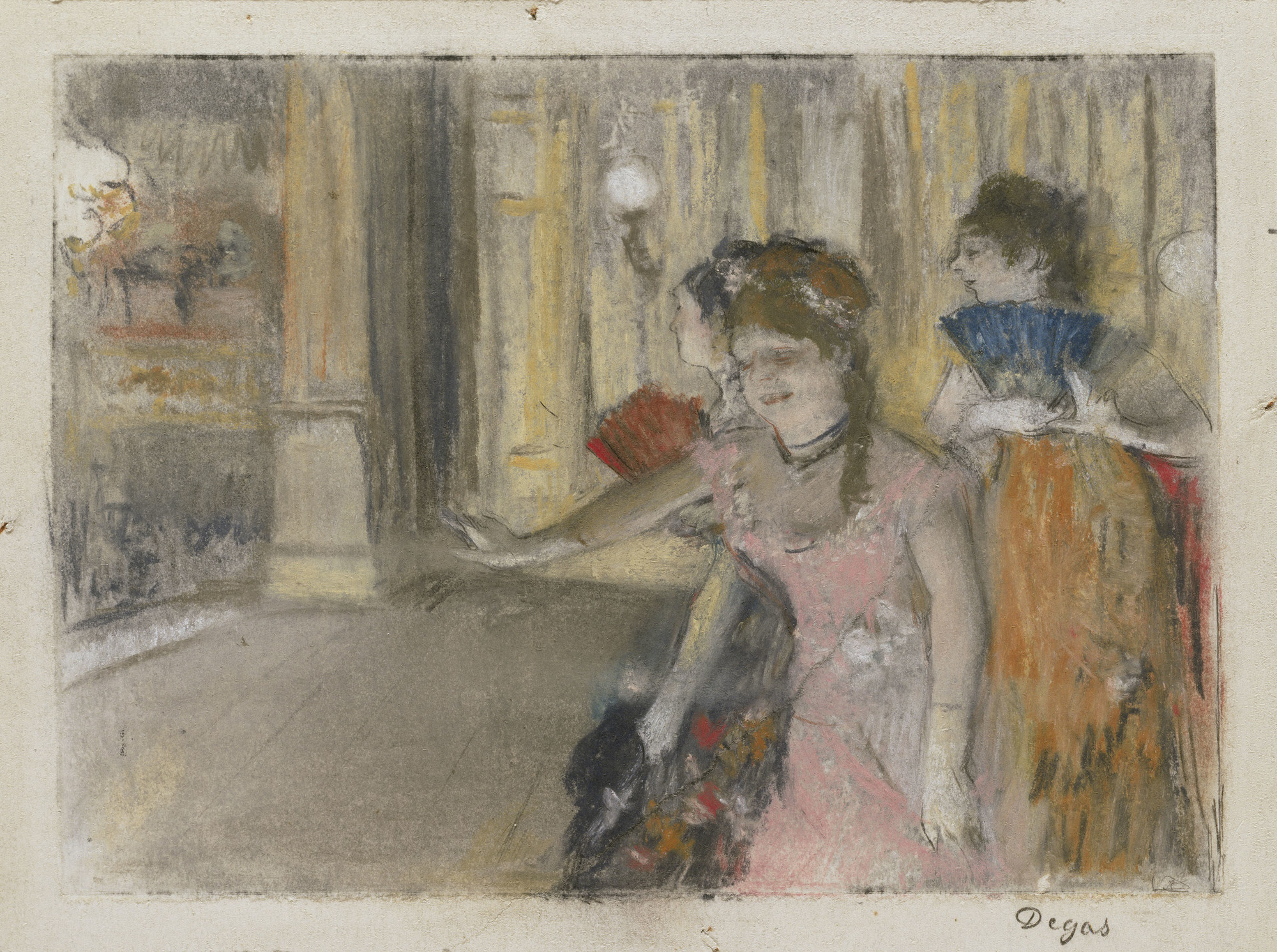 Hilaire-Germain-Edgar Degas. Singers on the Stage (Café-Concert). 1877 ...