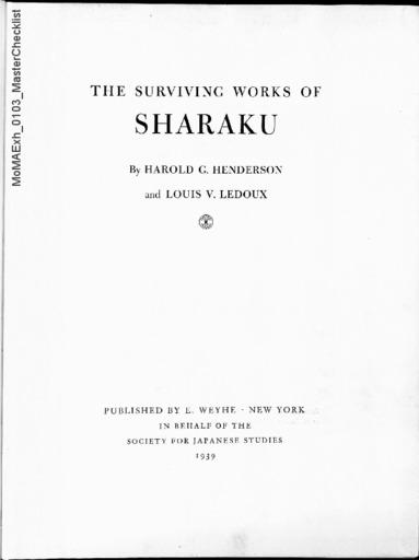 The Work of Sharaku | MoMA