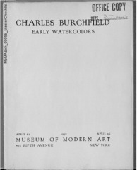 Charles Burchfield: Early Watercolors 1916–1918 | MoMA