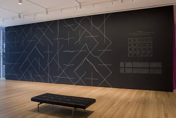 Sol LeWitt. Wall Drawing #260, On Black Walls, All Two-Part Combinations of White Arcs from ...