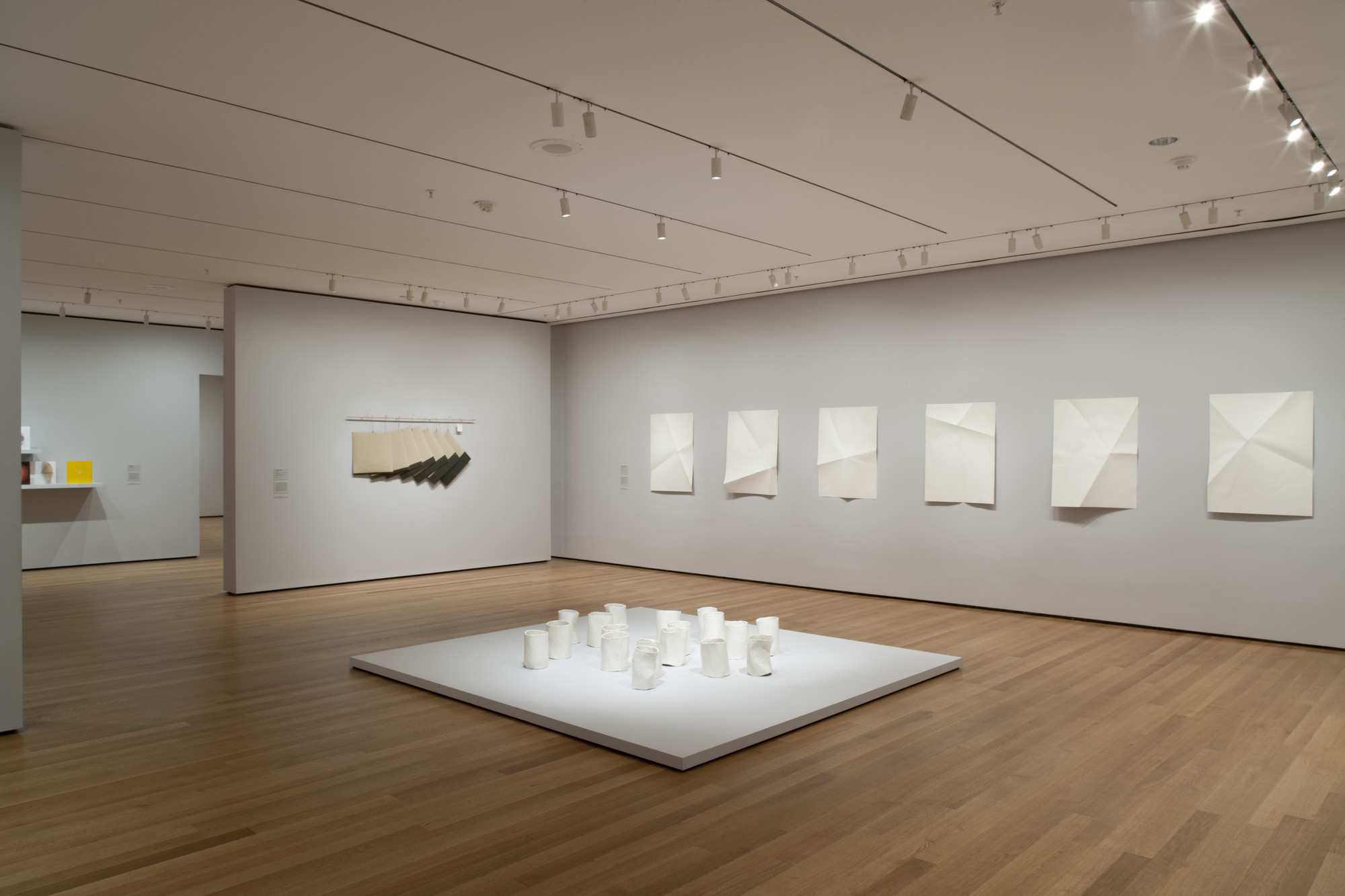 Installation view of the exhibition "Paper: Pressed, Stained, Slashed ...
