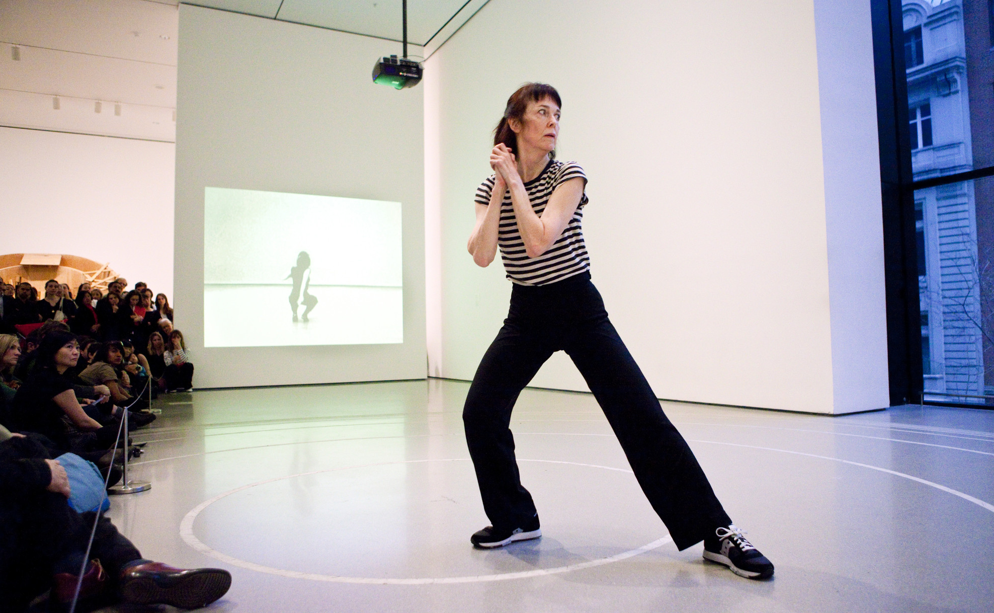 View of the performance, "Performance 3: Trio A by Yvonne Rainer" | MoMA