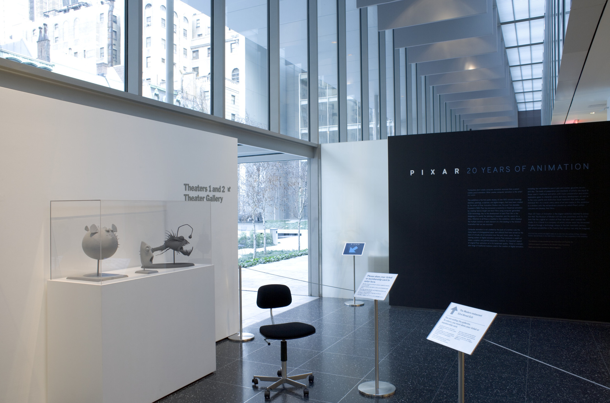 Installation view of the exhibition "Pixar: 20 Years of Animation" | MoMA