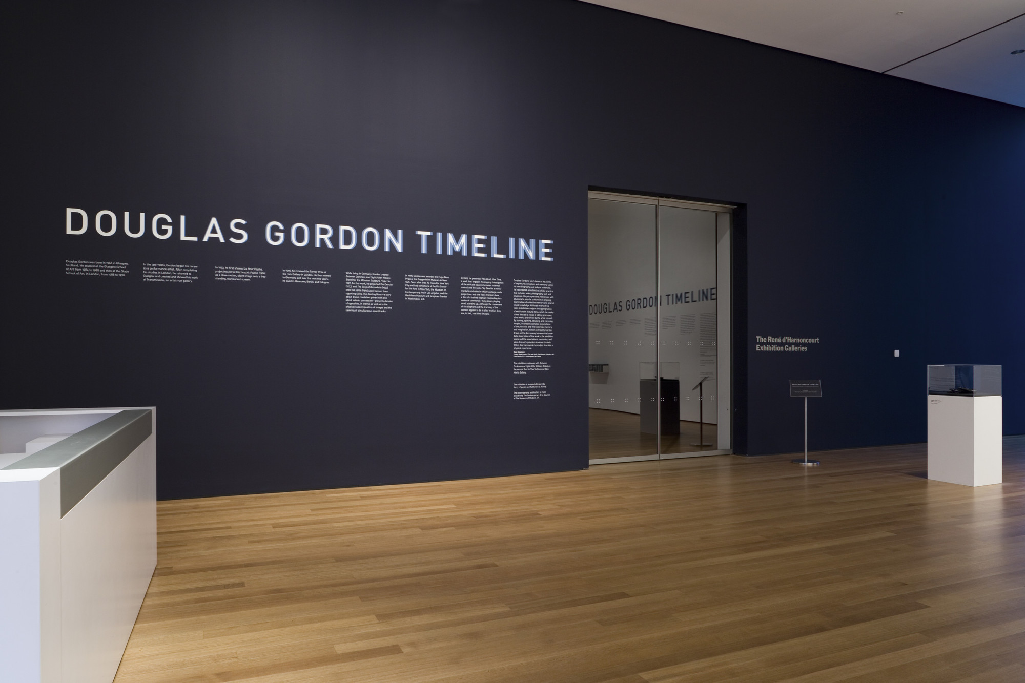 Installation view of the exhibition "Douglas Gordon: Timeline" | MoMA
