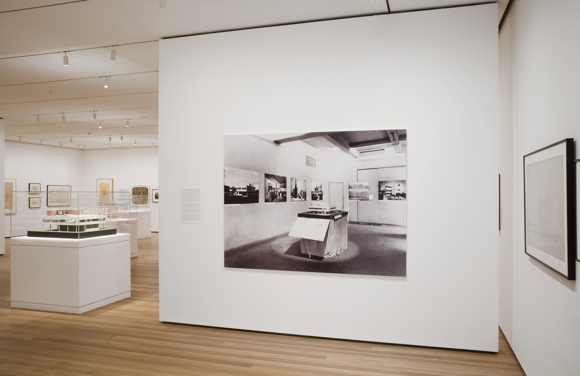 Installation view of the exhibition "75 Years of Architecture at MoMA ...