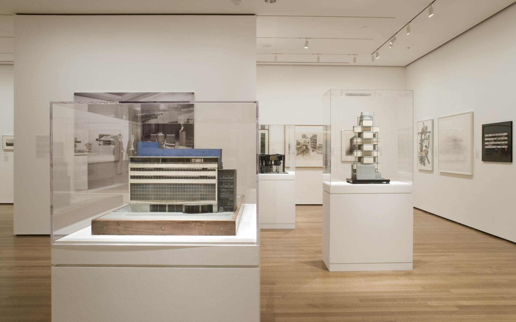 Installation view of the exhibition "75 Years of Architecture at MoMA ...
