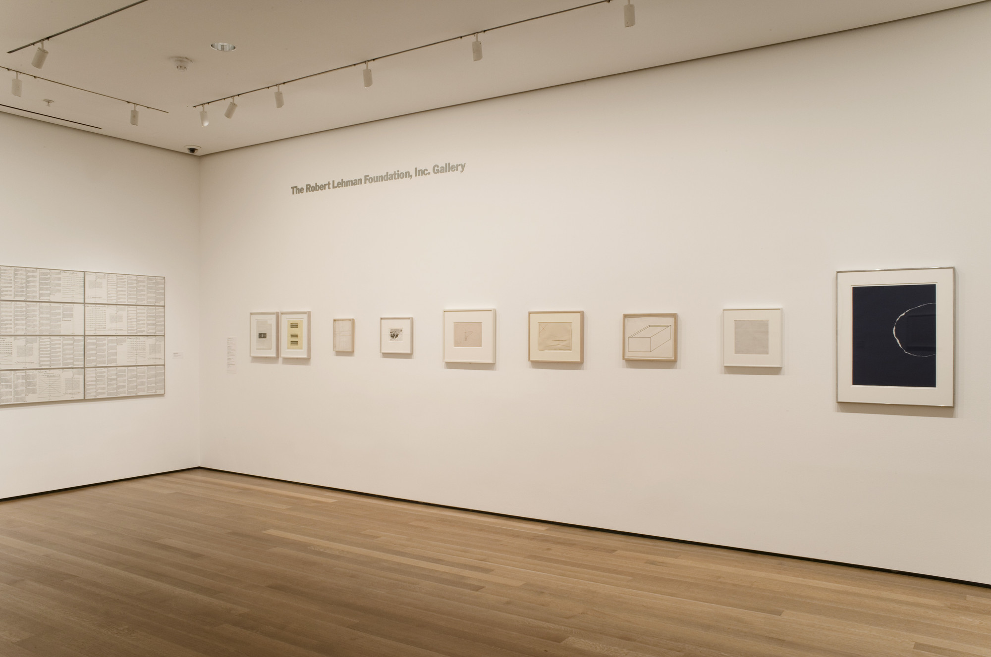 Installation view of the exhibition "Lines, Grids, Stains, Words" | MoMA