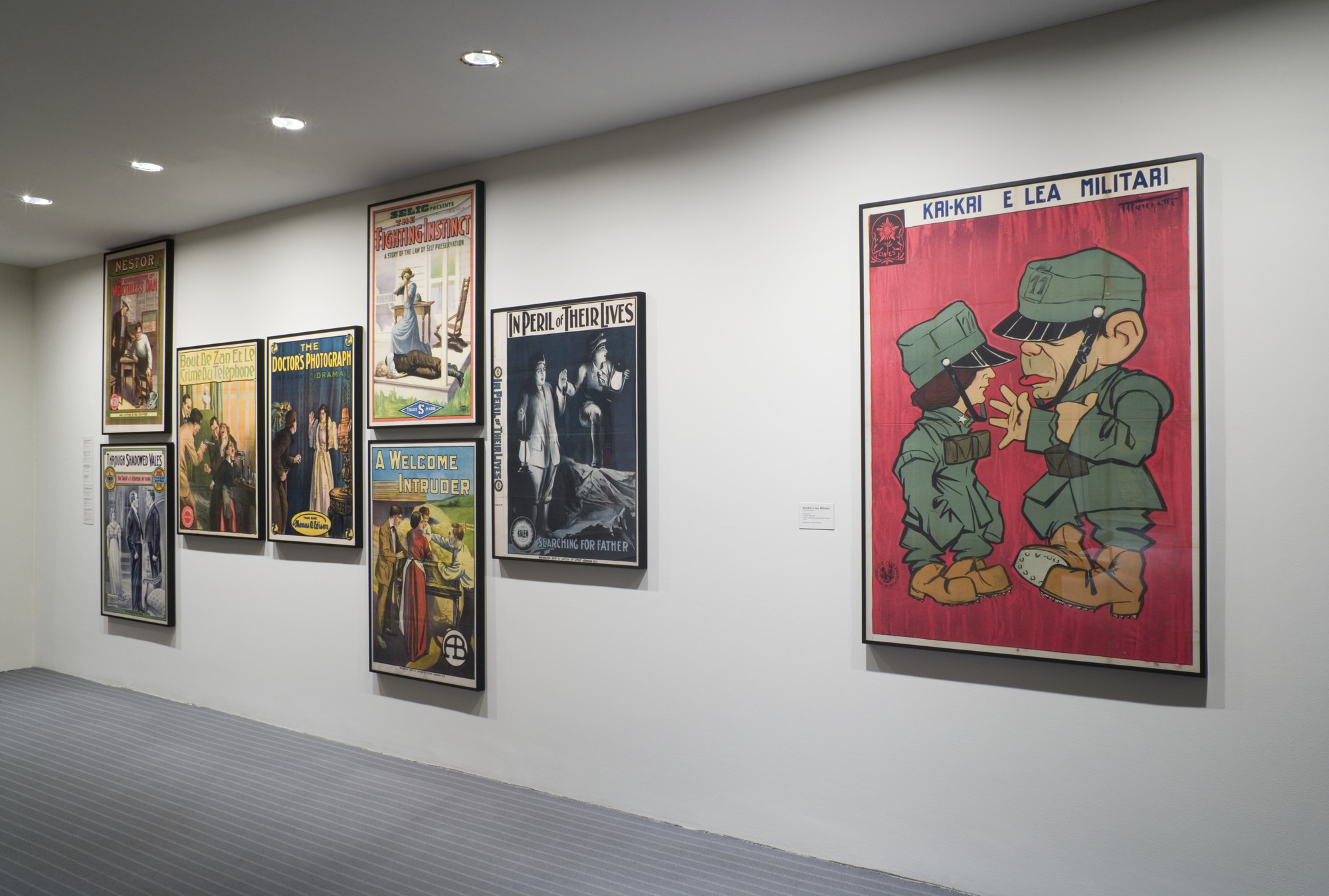 Installation view of the exhibition "Sensation and Sentiment: Cinema ...