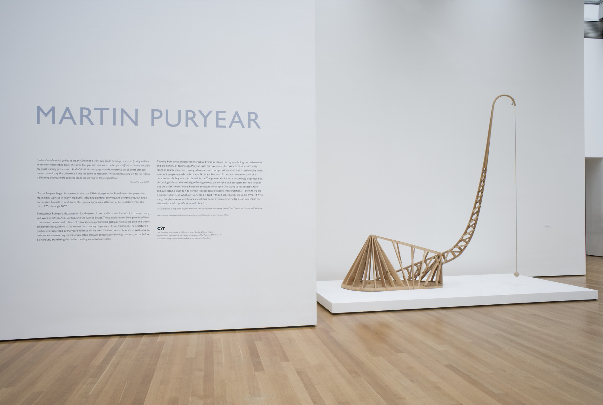 Installation view of the exhibition "Martin Puryear" | MoMA