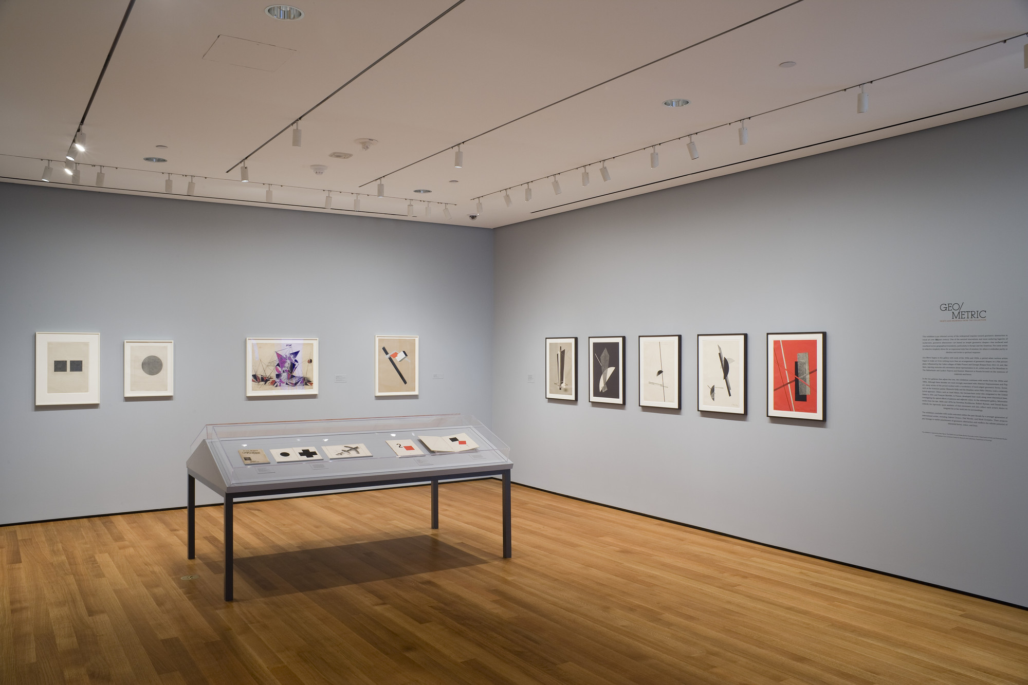 Installation view of the exhibition "Geo/Metric: Prints and Drawings ...
