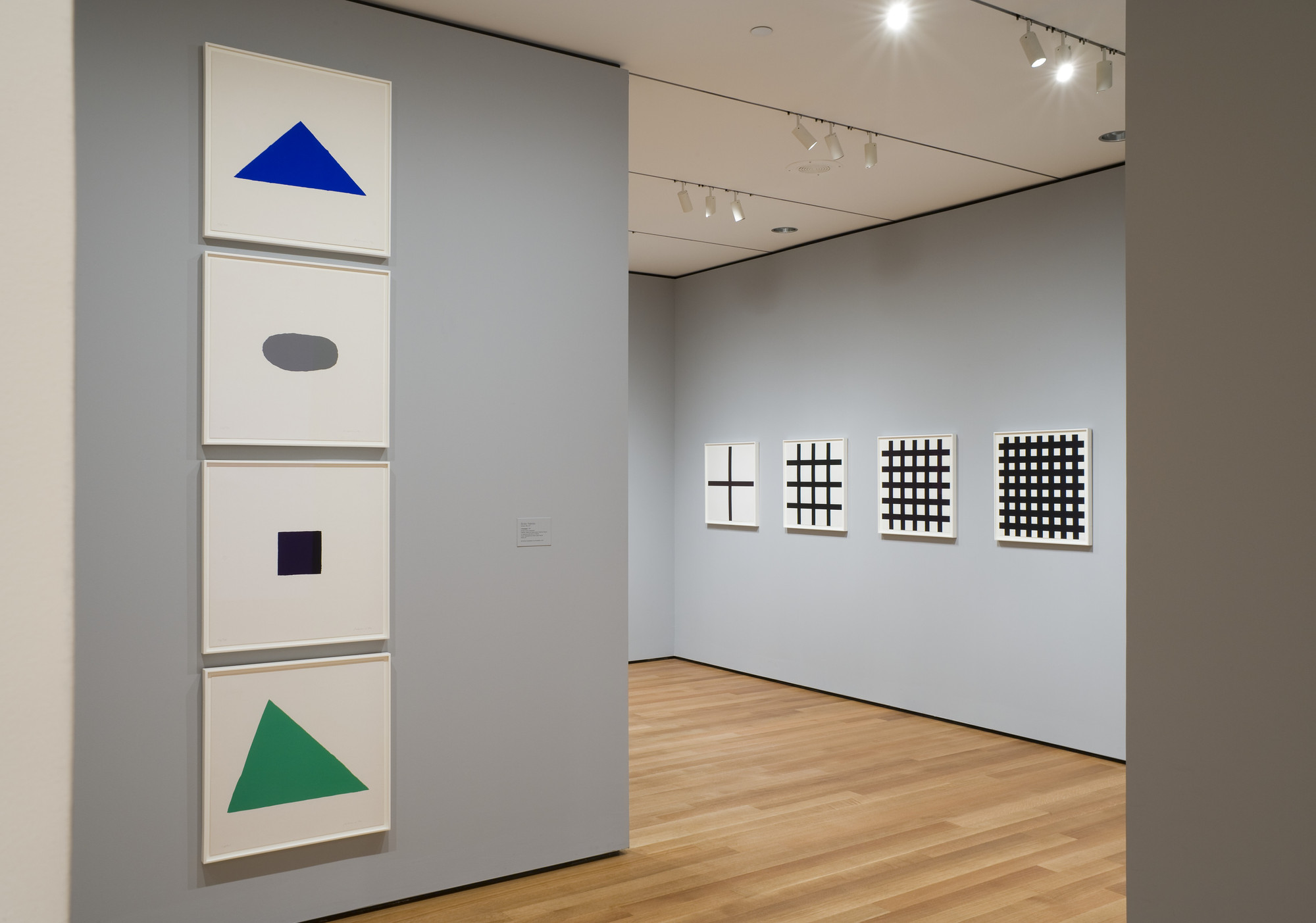 Installation view of the exhibition "Geo/Metric: Prints and Drawings ...