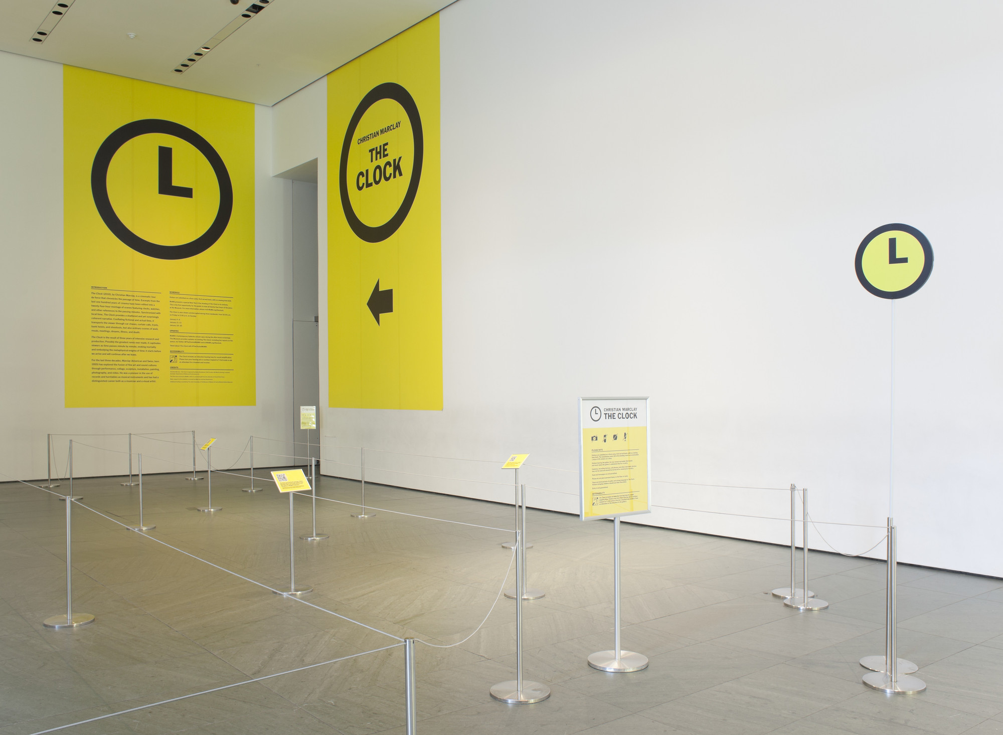 Installation view of the exhibition "Christian Marclay—The Clock" | MoMA