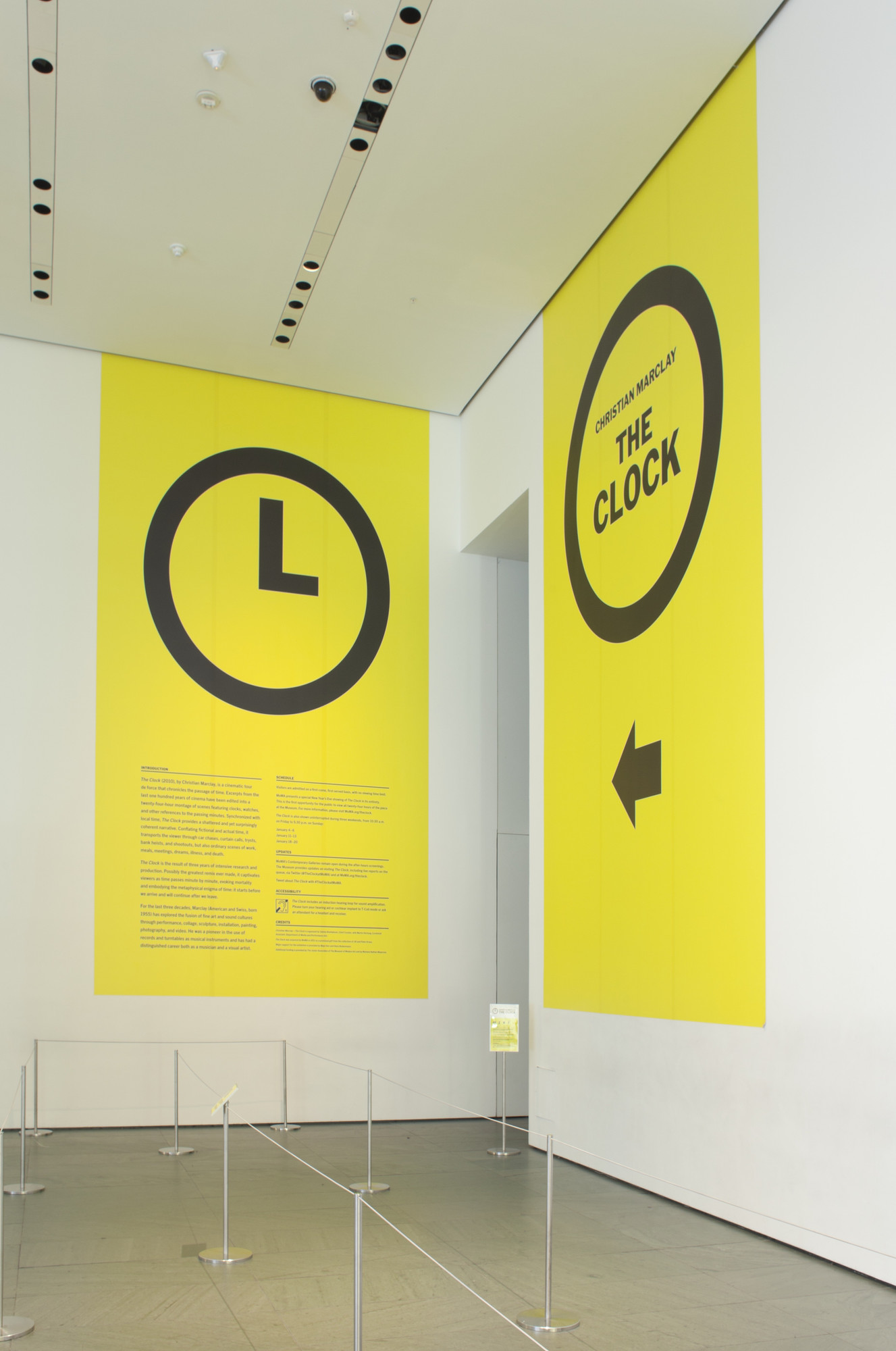 Installation view of the exhibition "Christian Marclay—The Clock" | MoMA