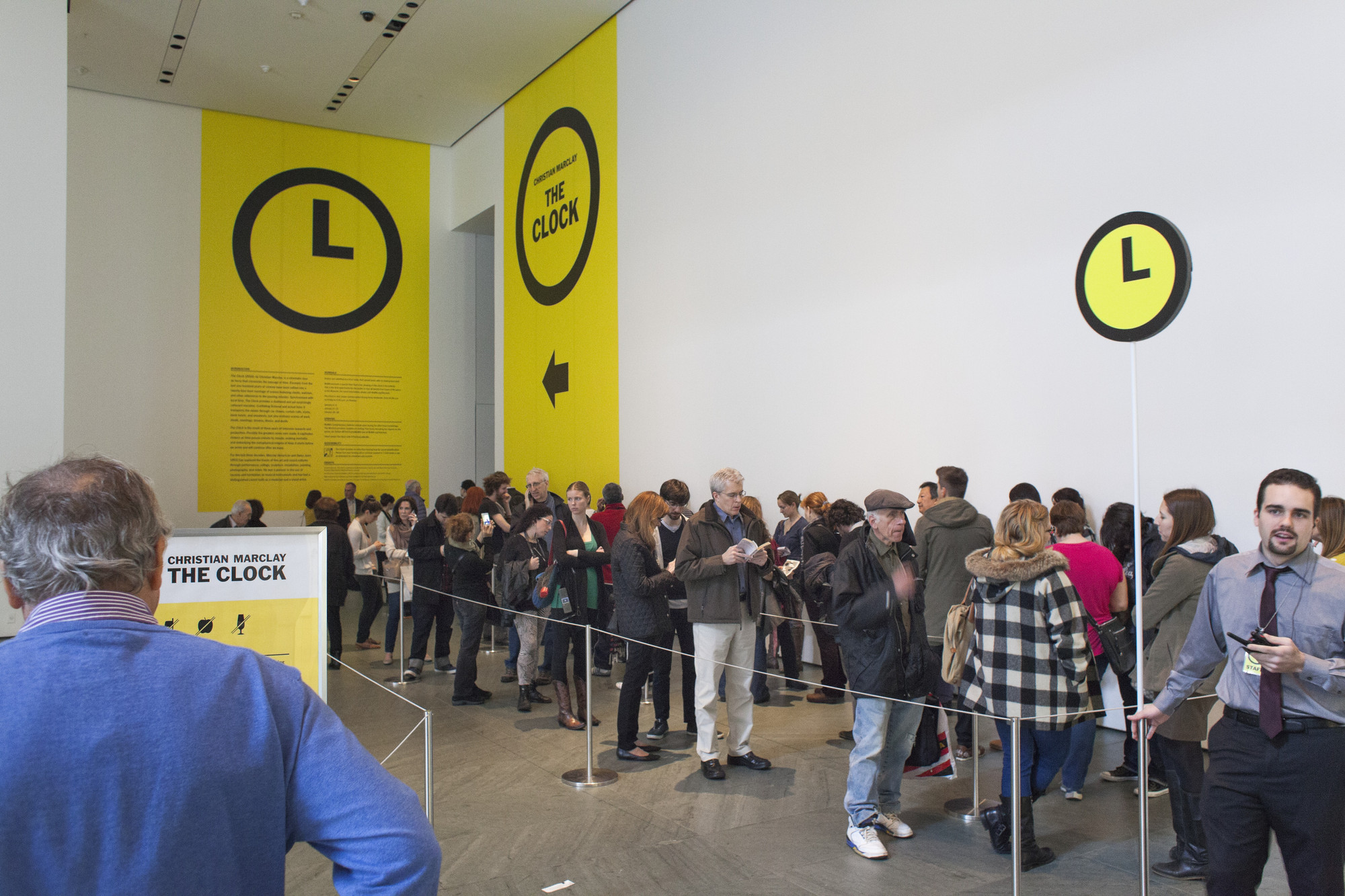 Installation view of the exhibition "Christian Marclay—The Clock" | MoMA