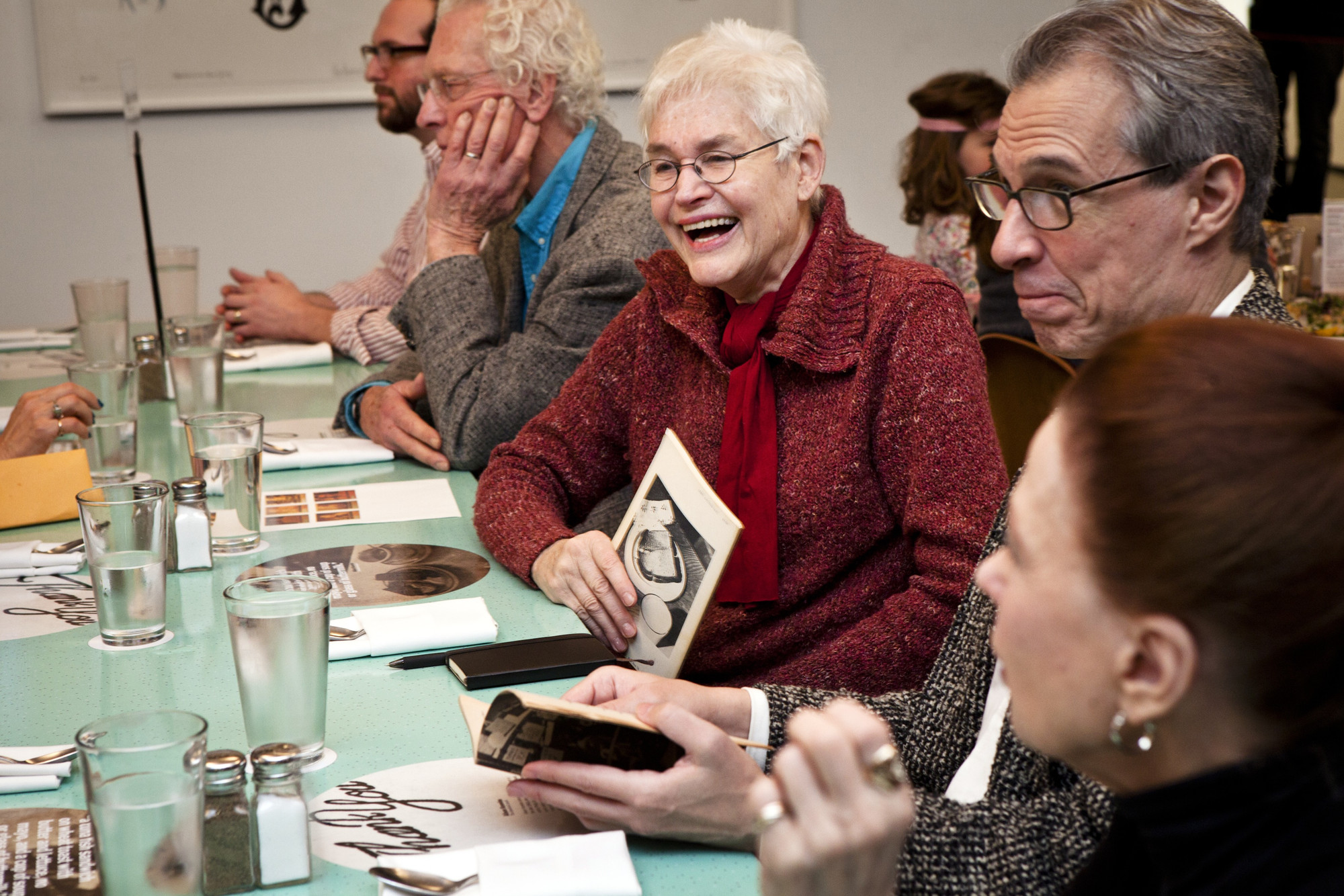 View of the performance, "Performance 10: Alison Knowles" (center ...