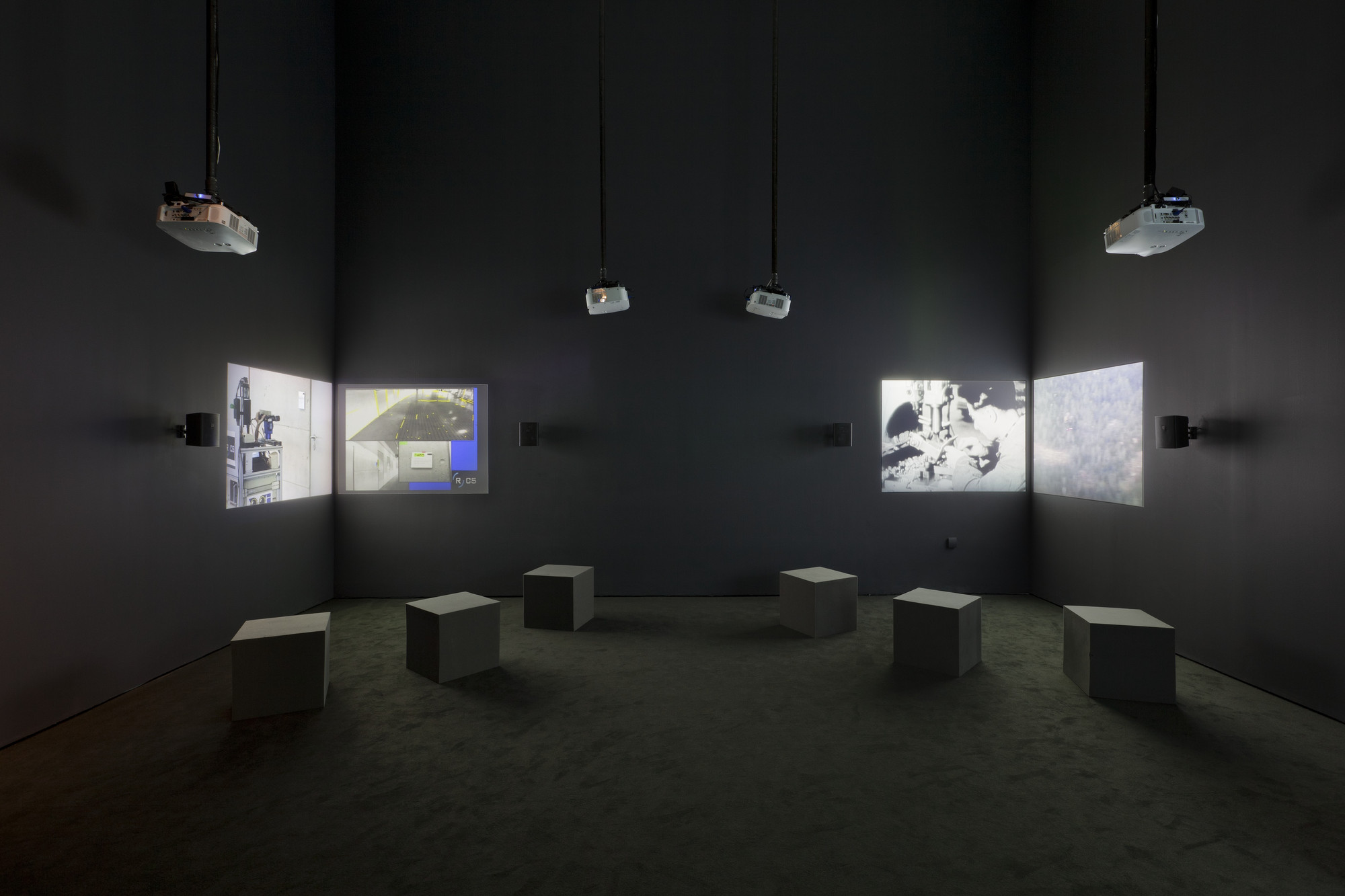 Installation view of the exhibition "Harun Farocki: Images of War (at a ...
