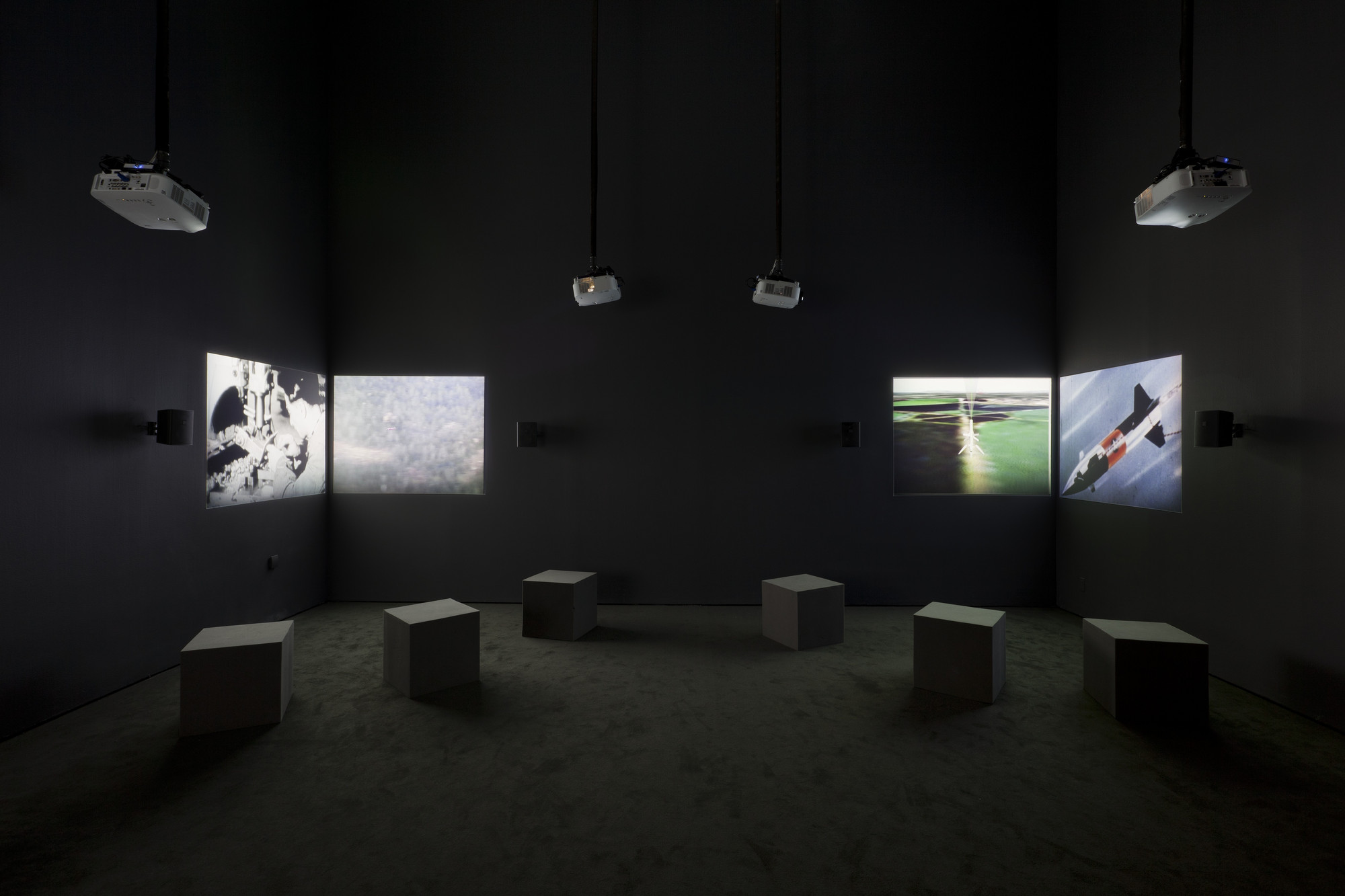 Installation view of the exhibition "Harun Farocki: Images of War (at a ...