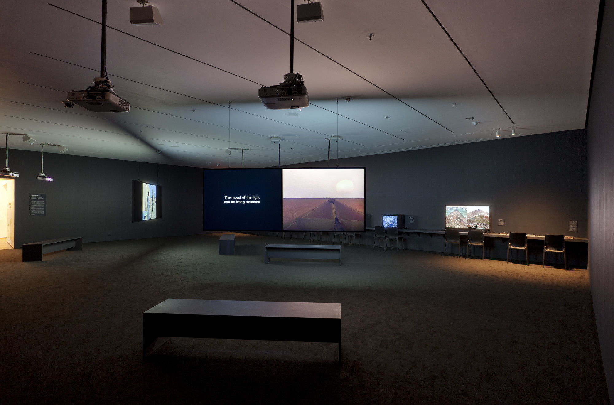 Installation view of the exhibition "Harun Farocki: Images of War (at a ...