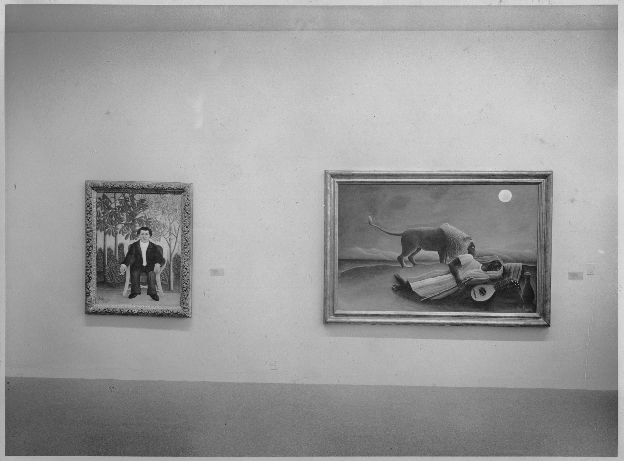 Installation view of the exhibition "Painting, Sculpture, Prints," in ...