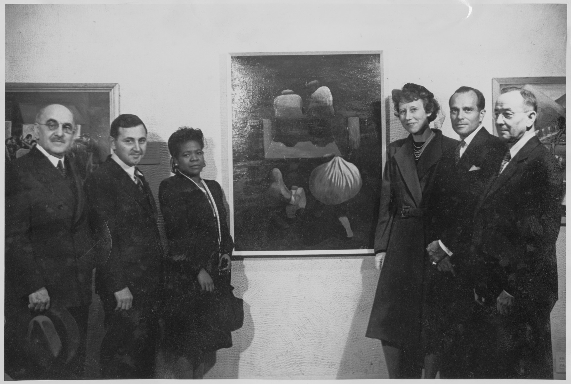 "Guests shown at the private preview of the exhibition 'Young Negro Art ...