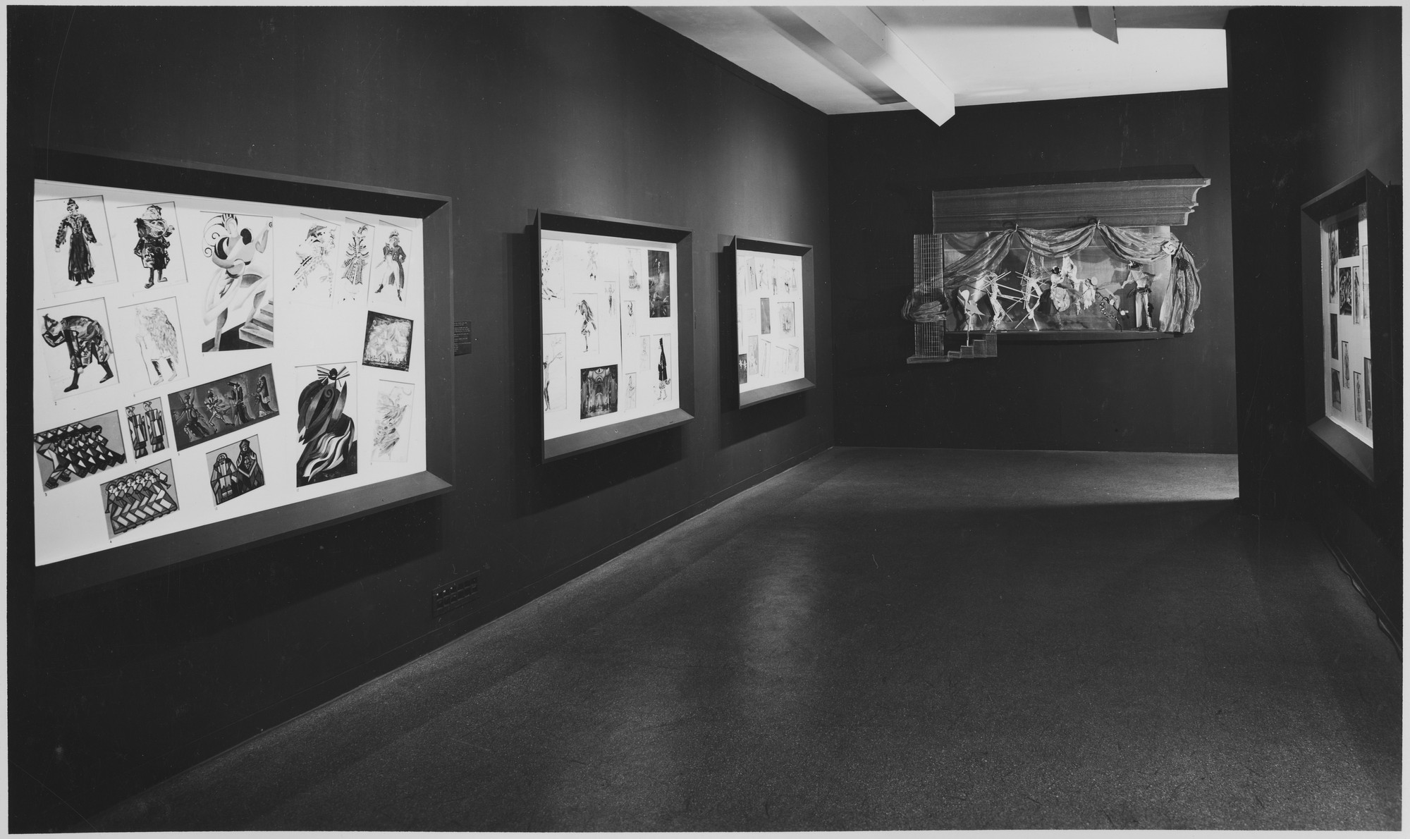 Installation view of the exhibition "Dance and Theatre Design," in the ...