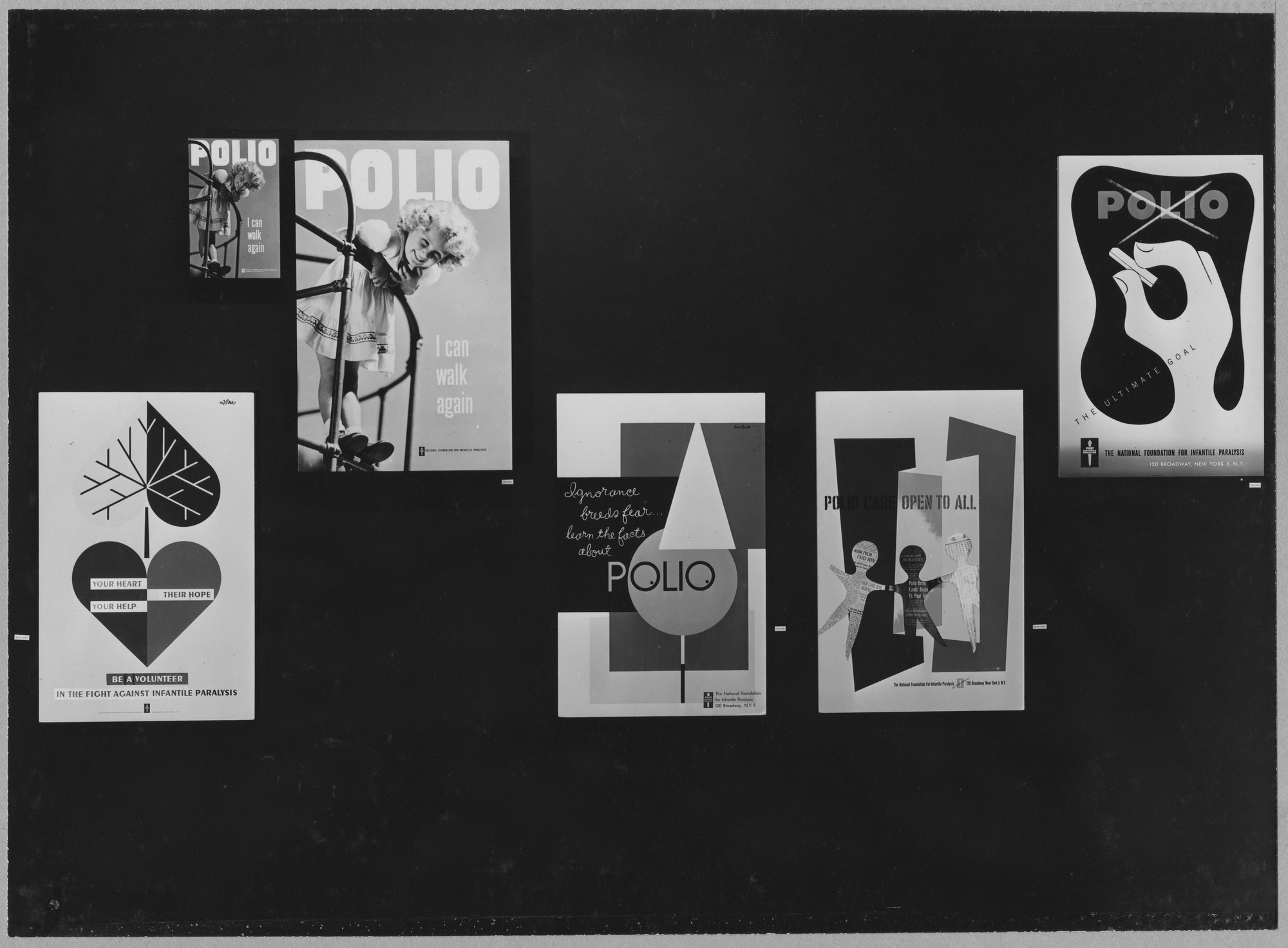 Installation view of the exhibition "Polio Poster Competition." | MoMA