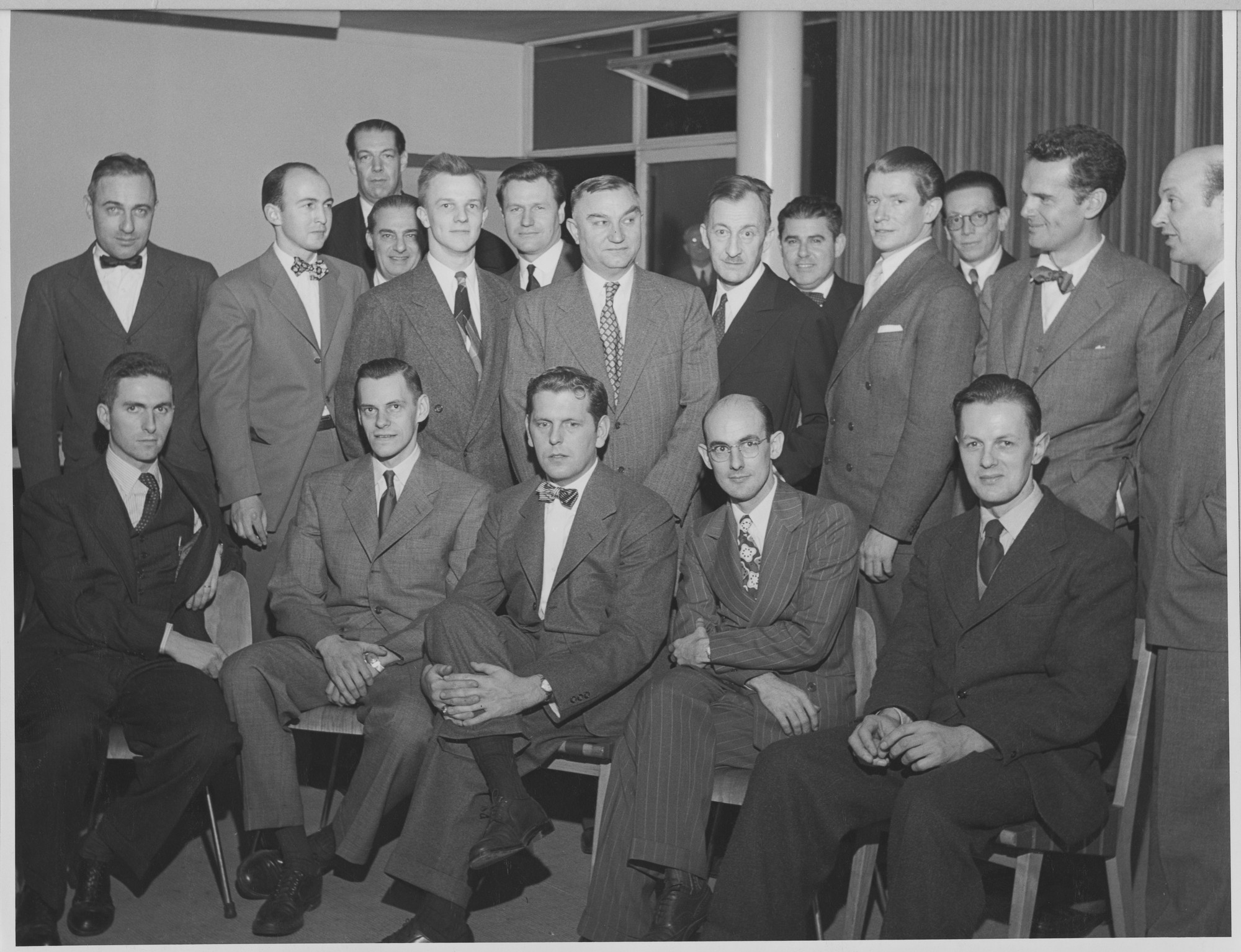 "Left to right: back row: Rene d'Harnoncourt 3rd row: Harry Fish ...