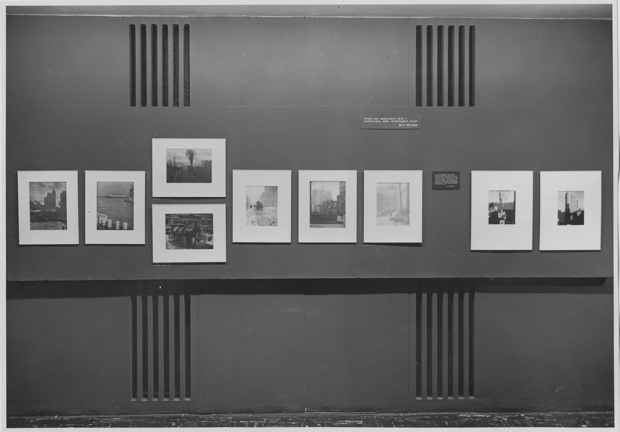 Installation view of the exhibition "70 Photographers Look at New York ...