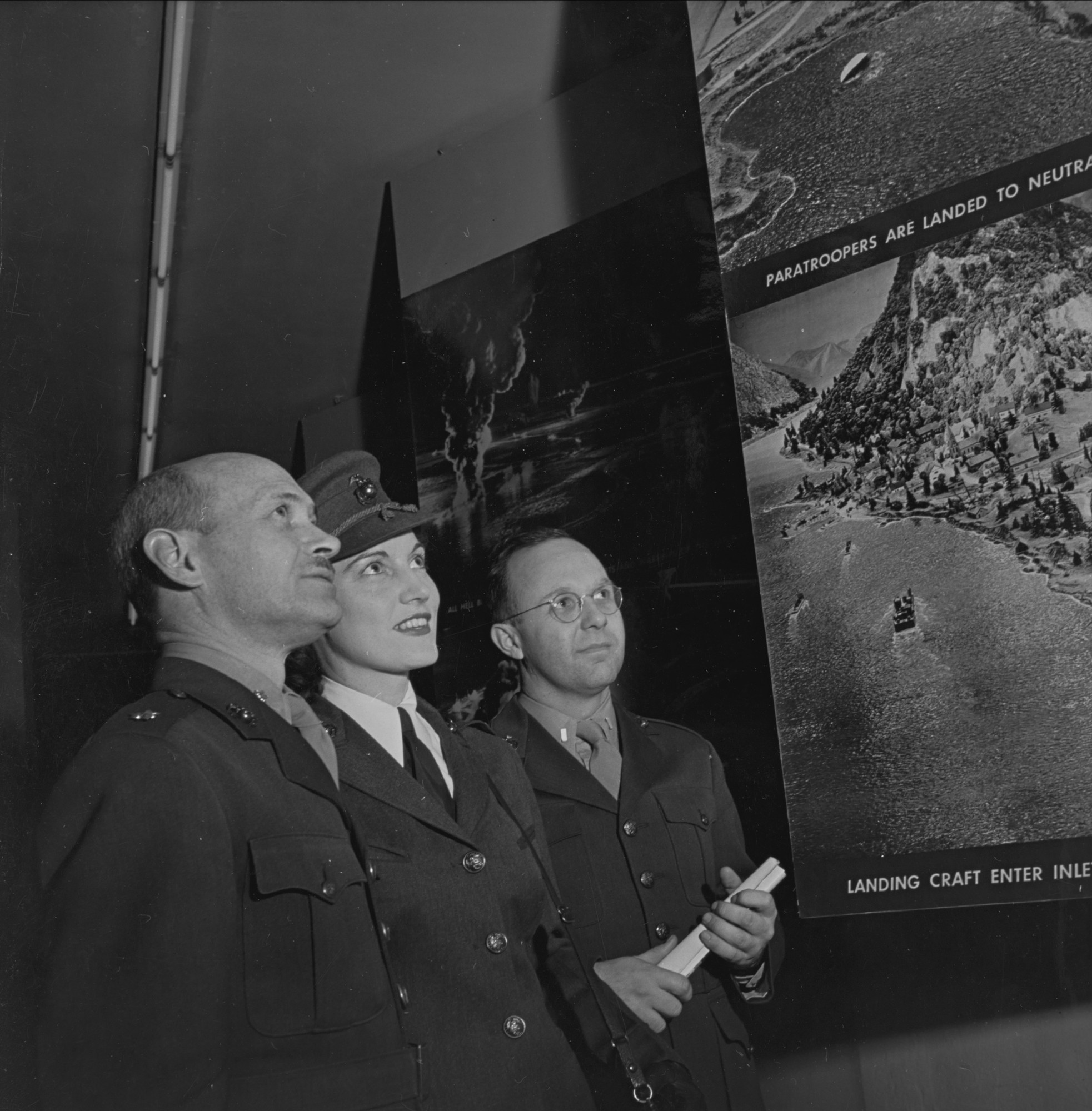 "left to right: Lt. Col. Frank V. McKinless, 2nd Lt. Jane Makin, 2nd Lt ...