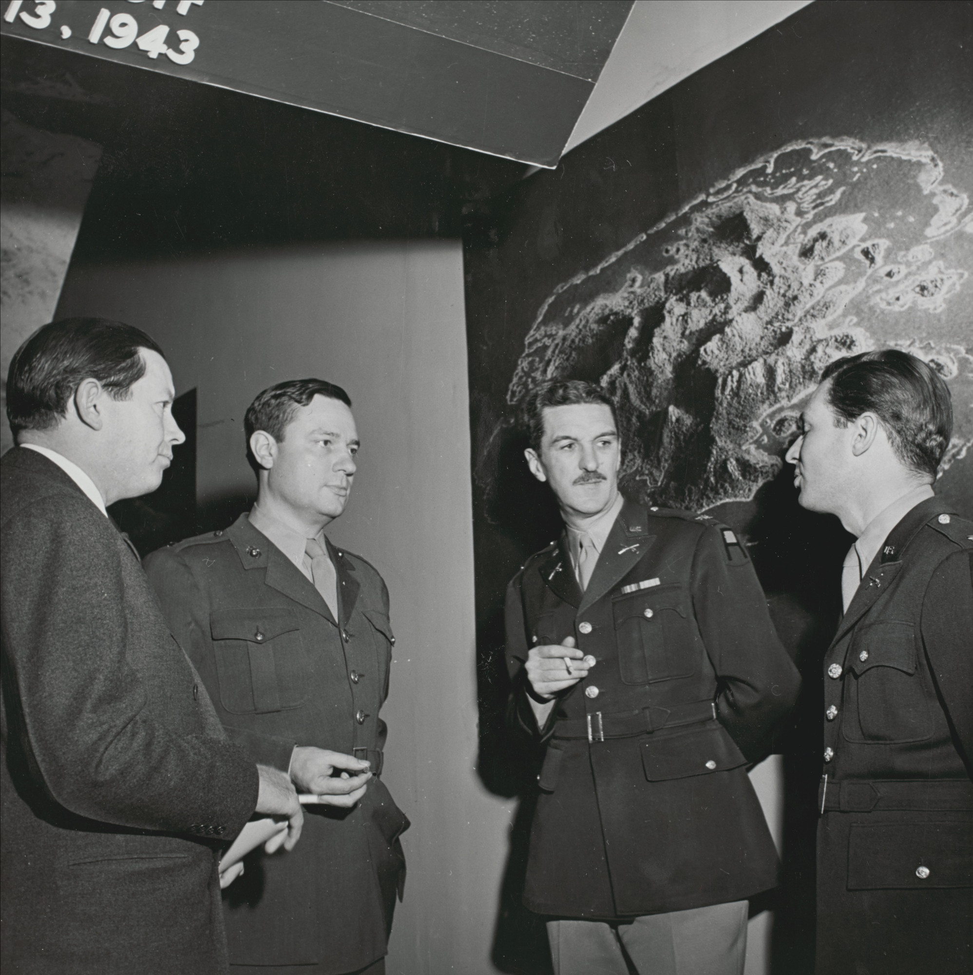 From left: "Wilson Hicks, Life Editor, Capt. John Breiel, Lt. Col ...