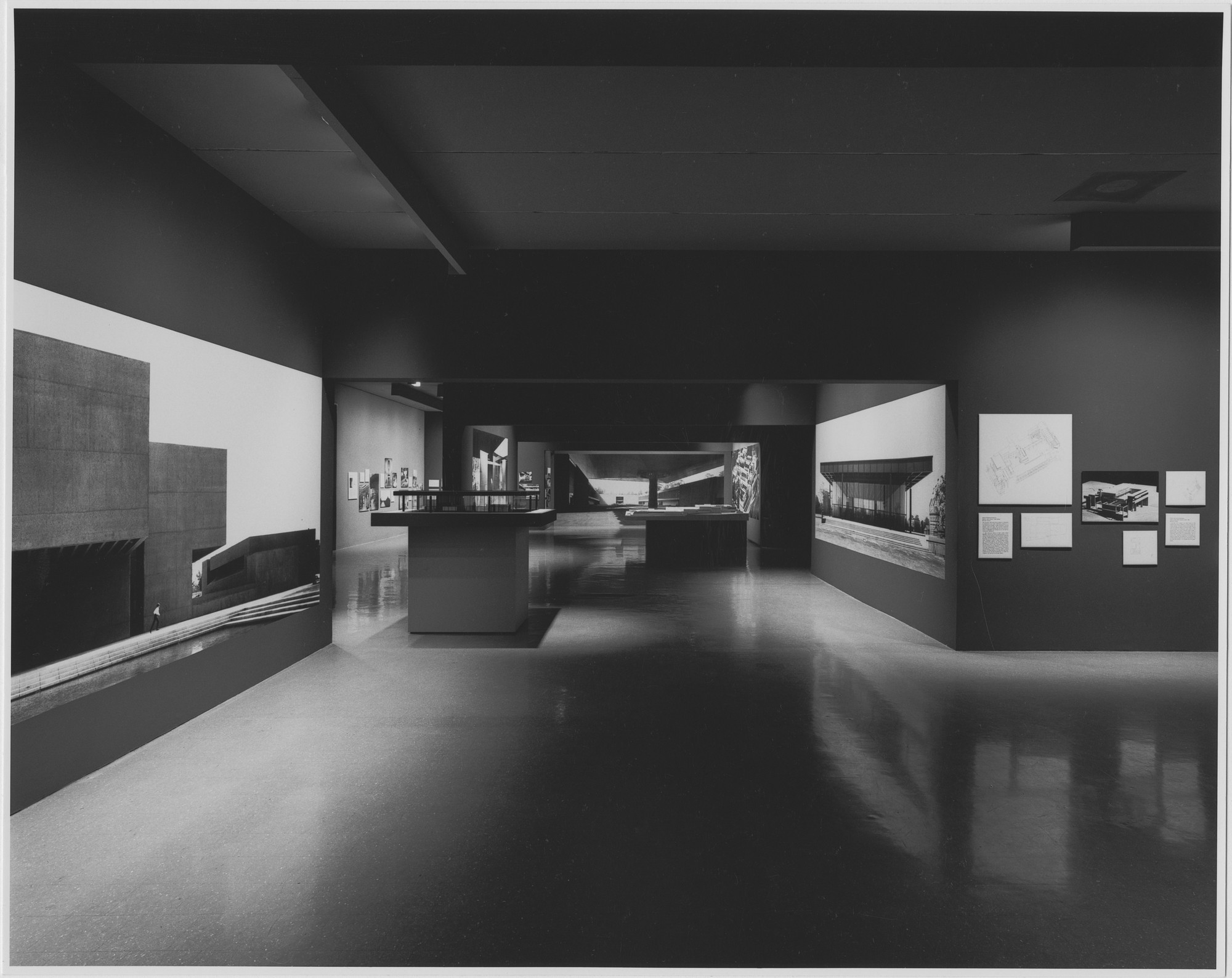Installation view of the exhibition "Architecture of Museums." | MoMA