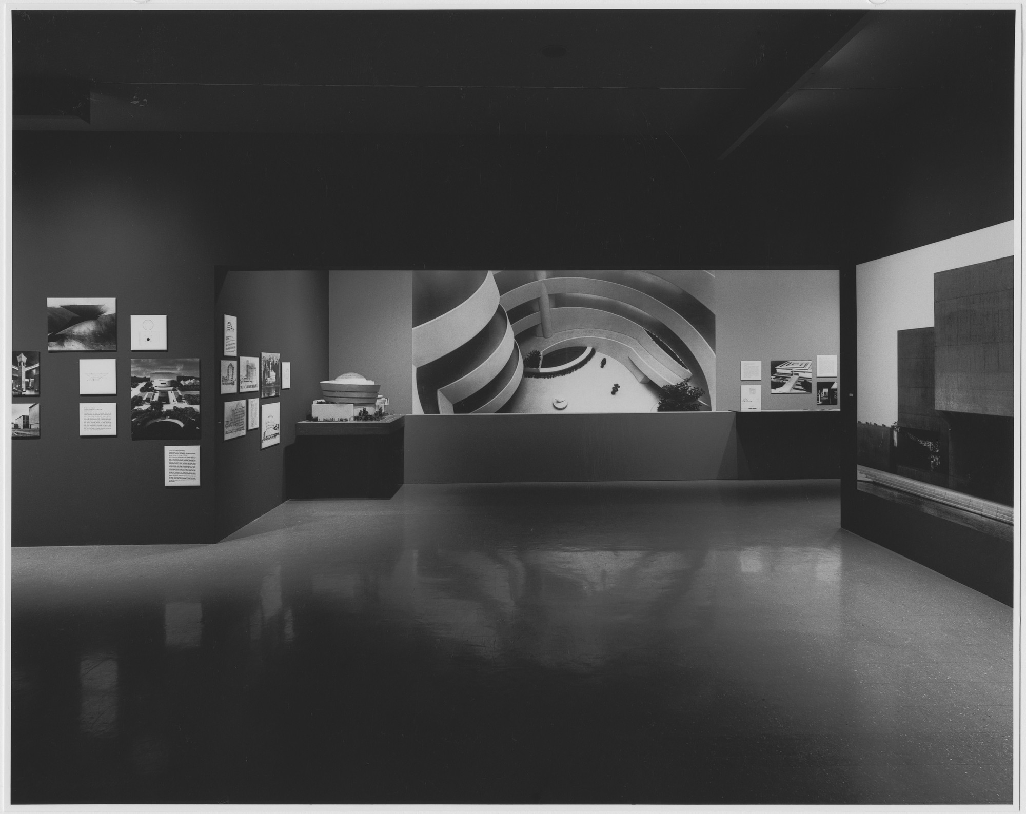 Installation view of the exhibition "Architecture of Museums." | MoMA