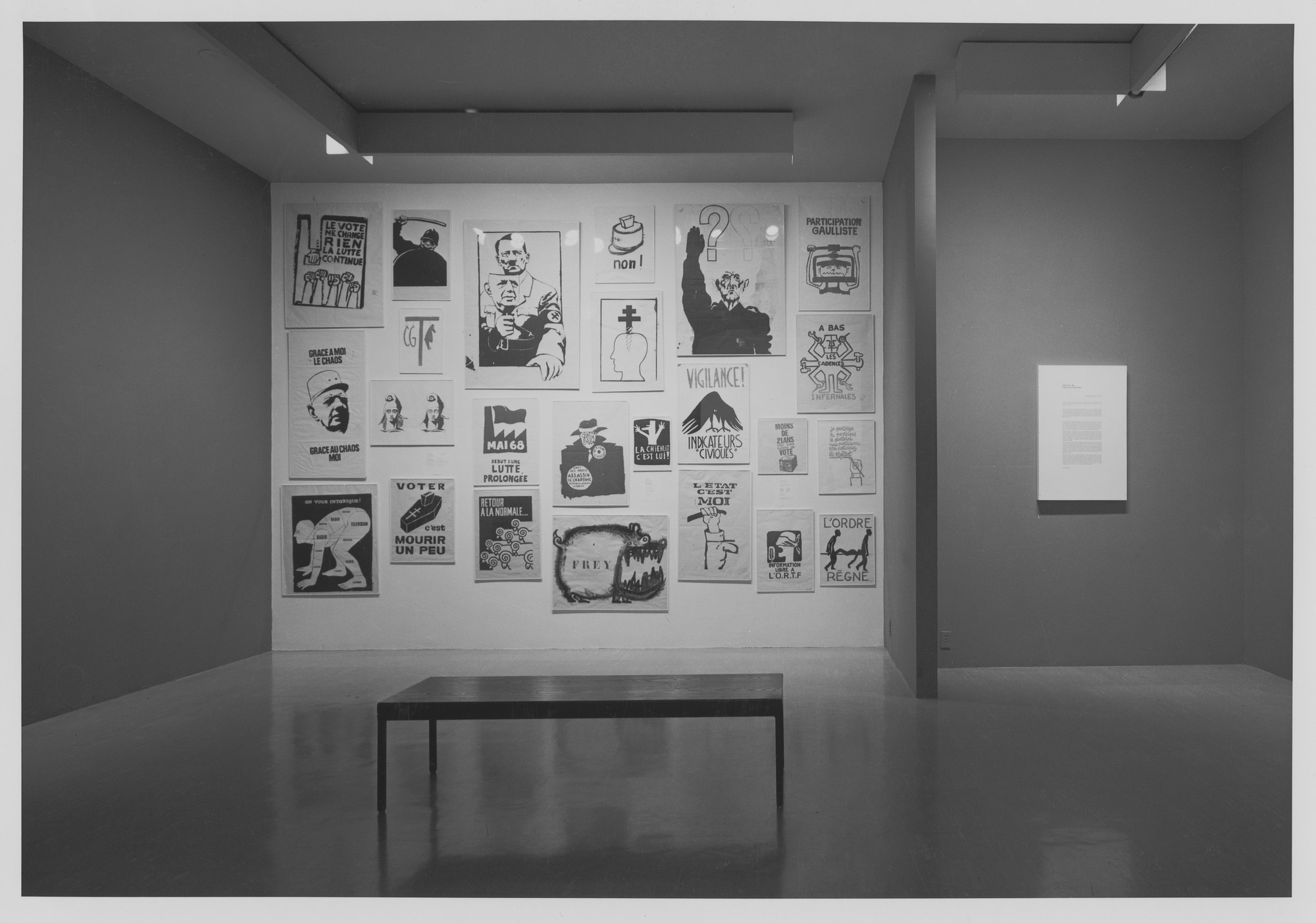Installation view of the exhibition "Paris: May 1968. Posters of the ...