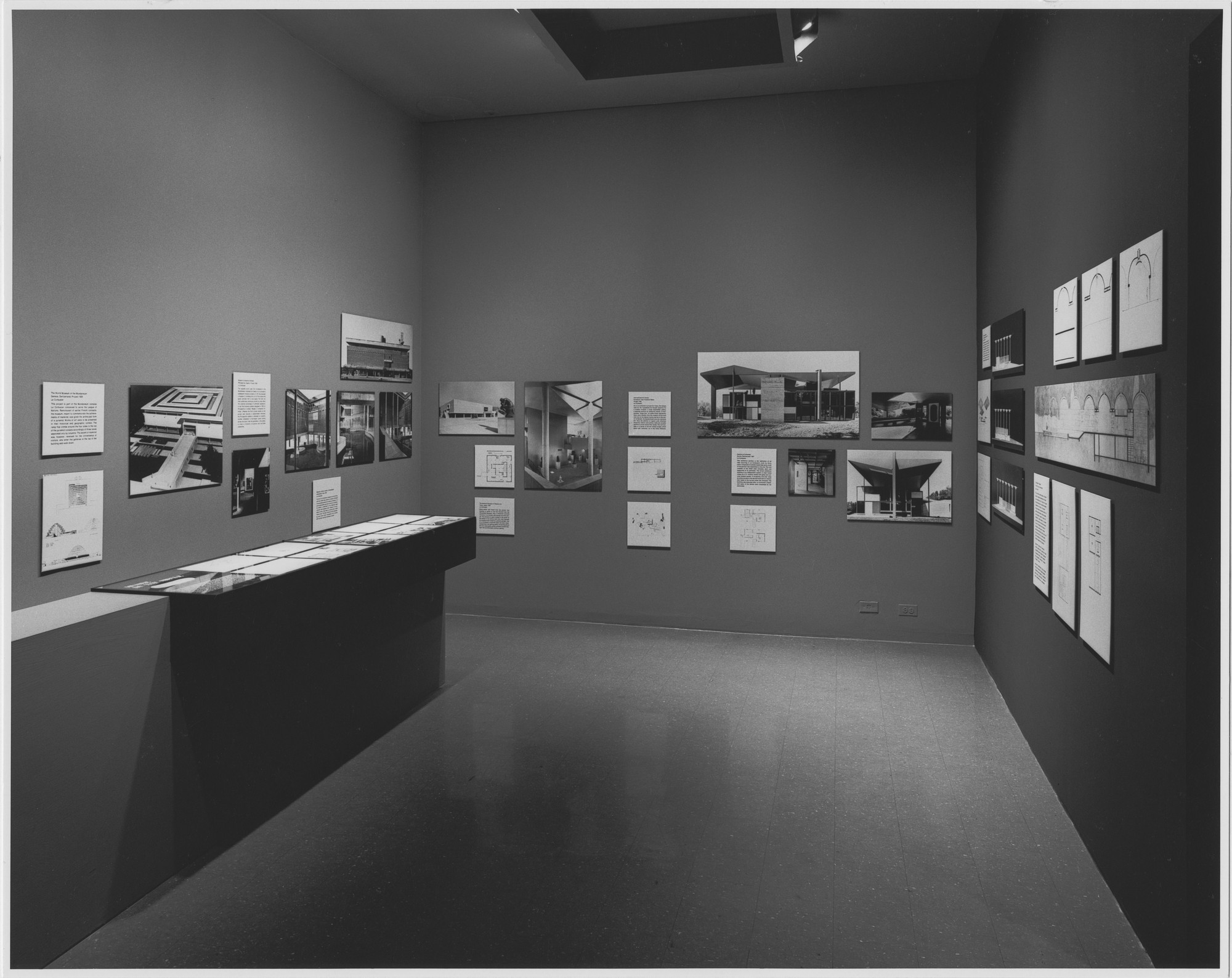 Installation view of the exhibition "Architecture of Museums." | MoMA