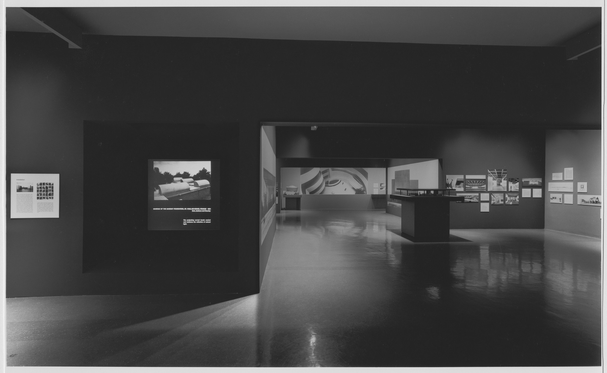 Installation view of the exhibition "Architecture of Museums." | MoMA