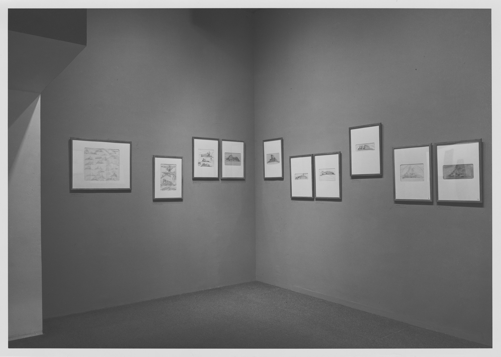 Installation view of the exhibition "Drawings by Eric Mendelsohn." | MoMA