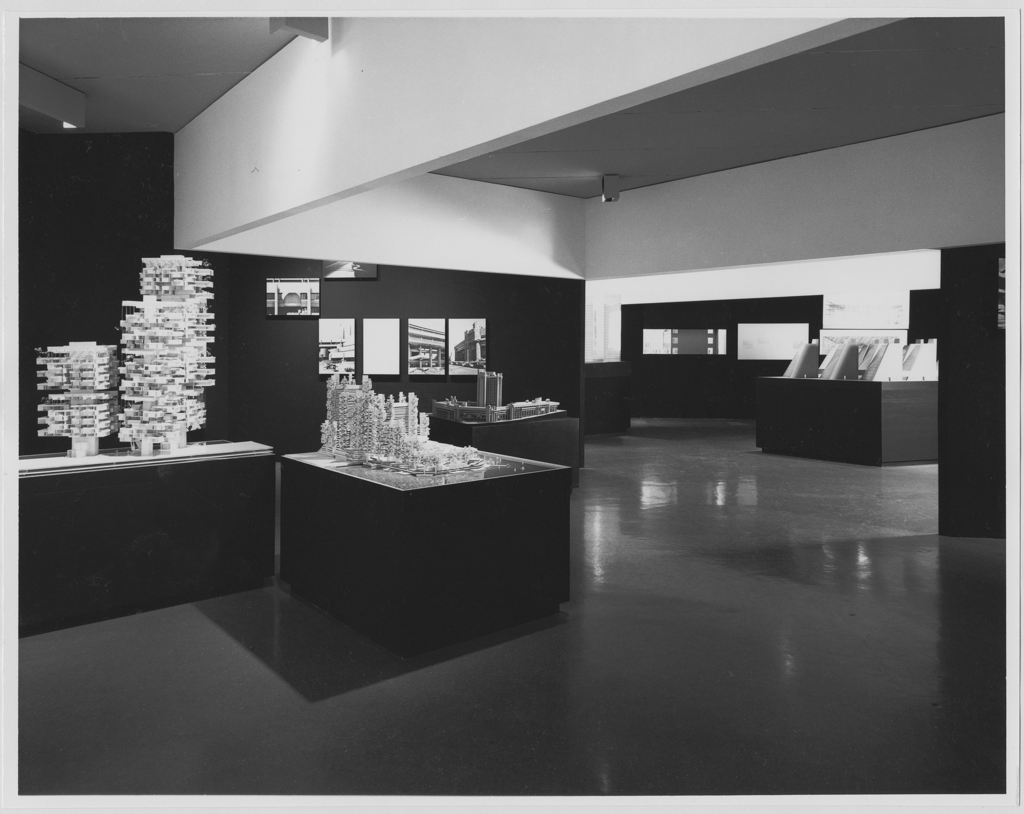 Installation view of the exhibition "Works in Progress: Architecture by ...