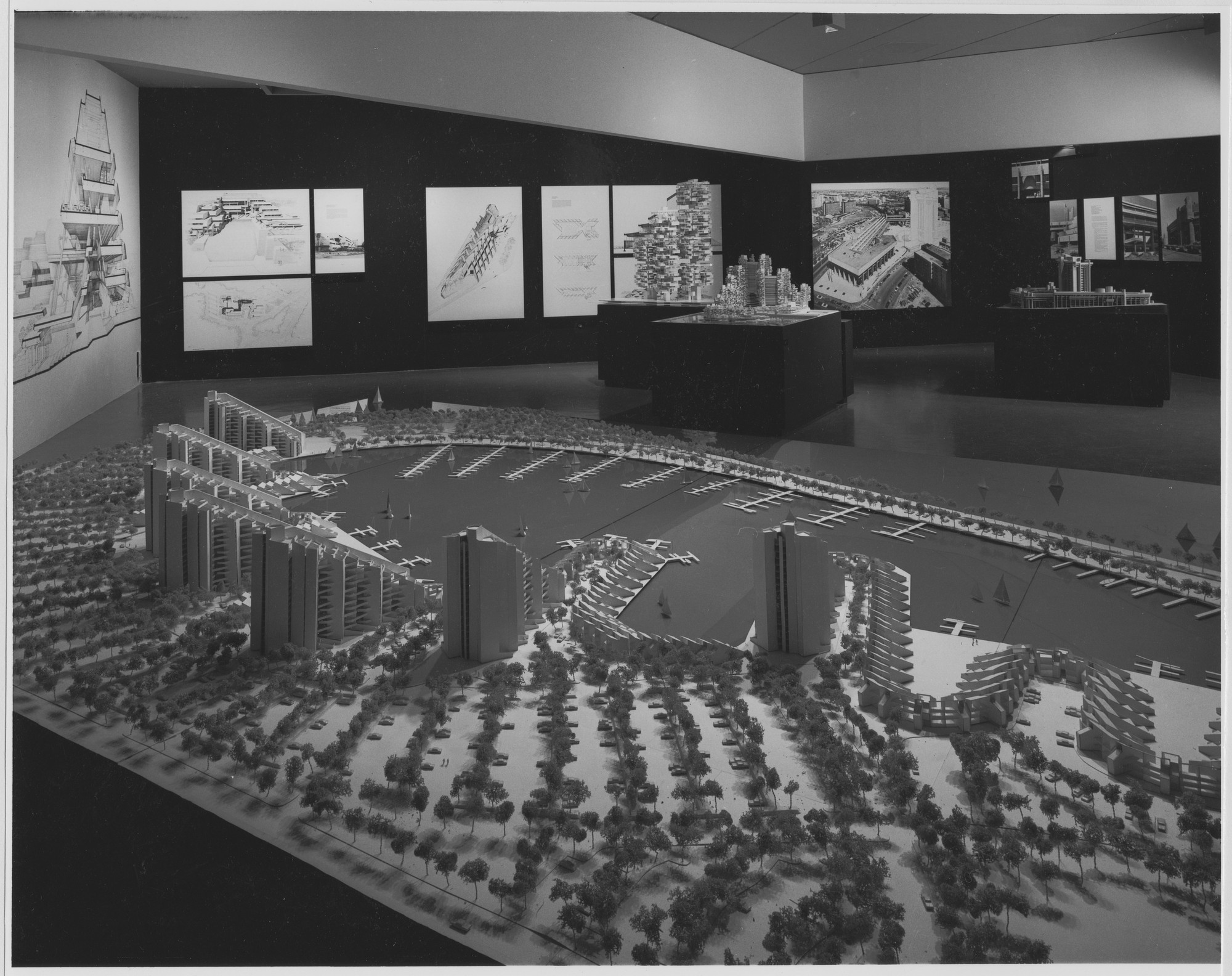 Installation view of the exhibition "Works in Progress: Architecture by ...