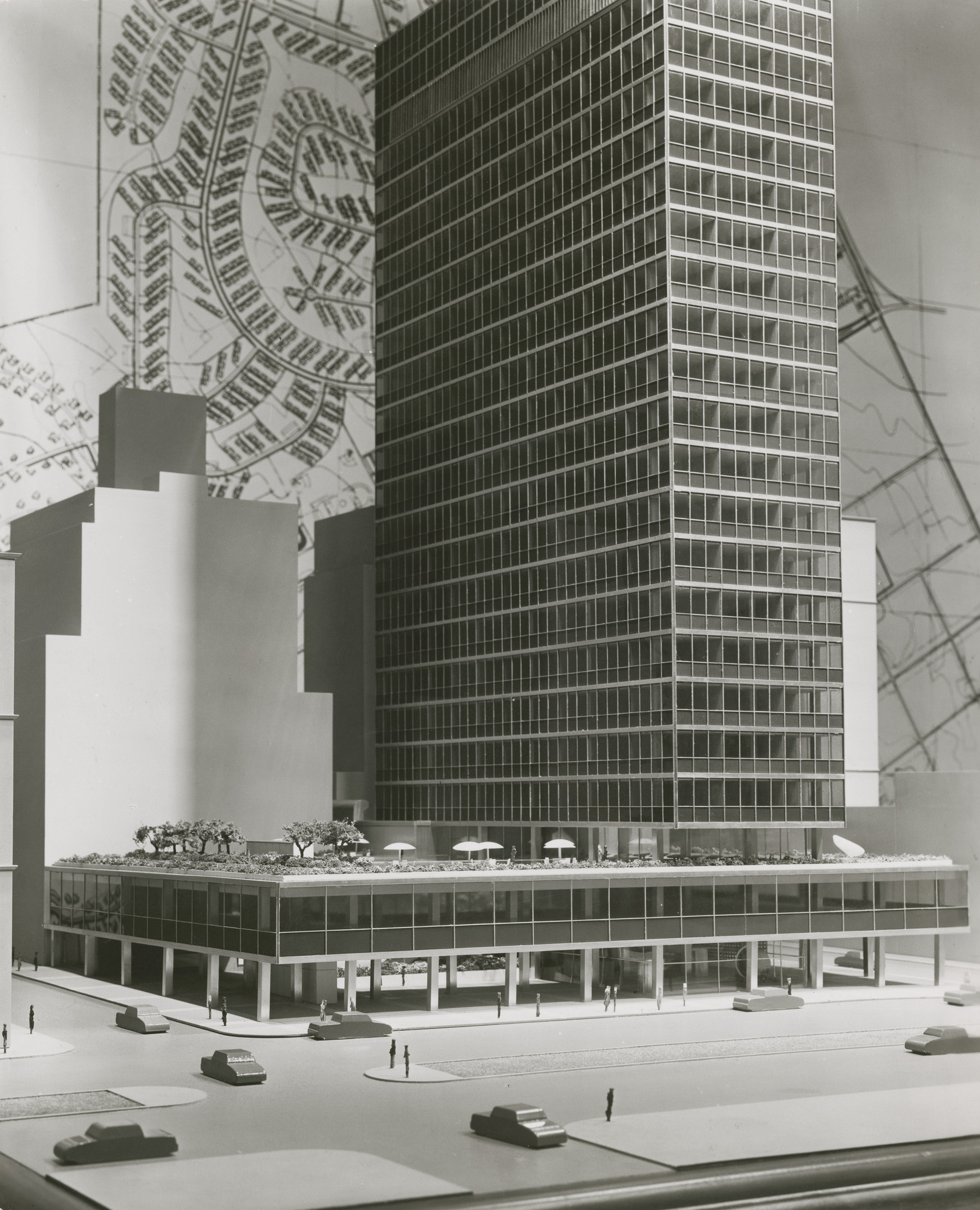 Installation view of the exhibition "Architectural Work by Skidmore ...