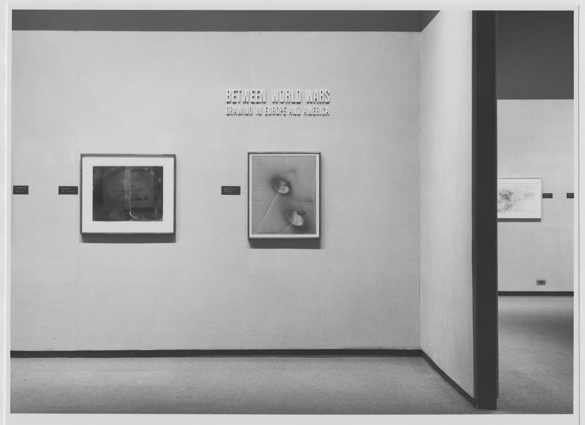 Installation view of the exhibition "Between World Wars: Drawing in ...