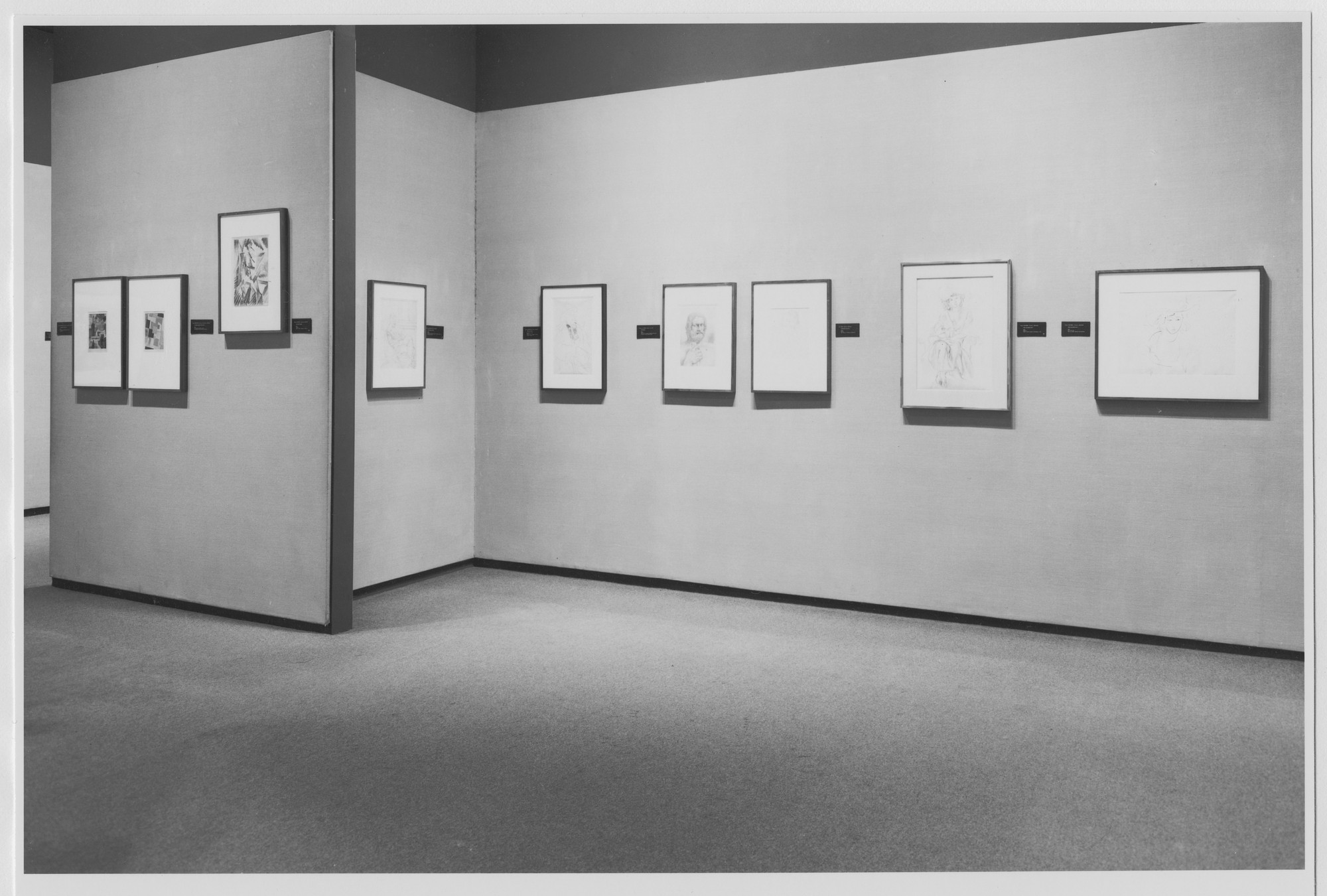 Installation view of the exhibition "Between World Wars: Drawing in ...