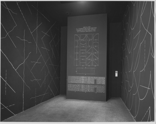 Sol LeWitt. Wall Drawing #260, On Black Walls, All Two-Part Combinations of White Arcs from ...