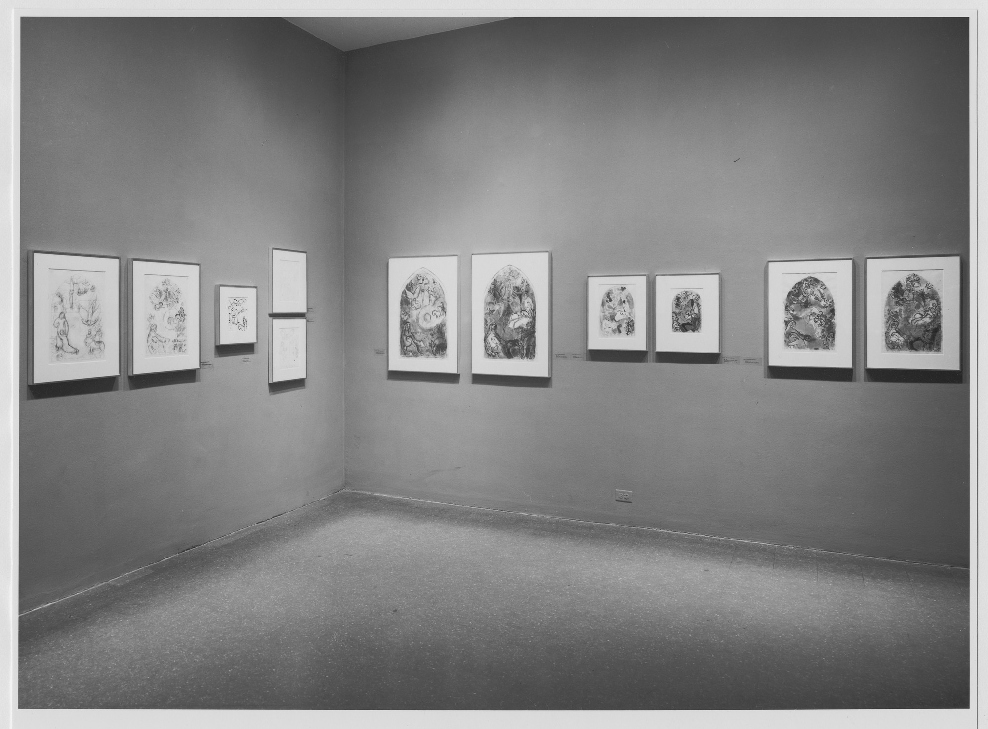 Installation view of the exhibition "Nine Windows by Chagall" | MoMA