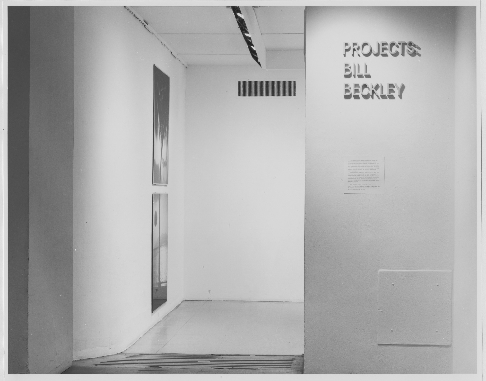 Installation view of the exhibition "Projects: William Beckley" | MoMA