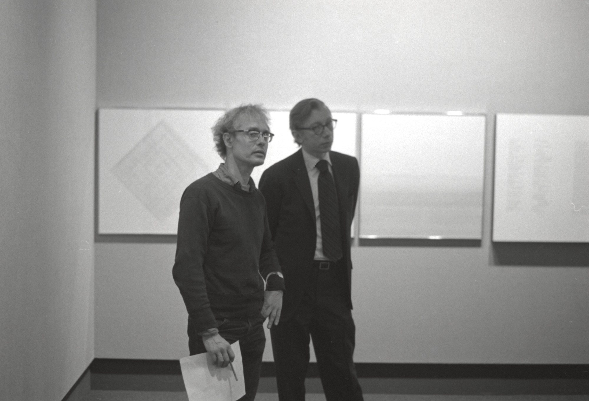 Will Insley and Arthur Drexler installing the exhibition, "Will Insley ...