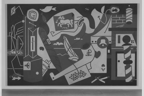 Stuart Davis. Mural (Radio City Men's Lounge Mural: Men without Women ...