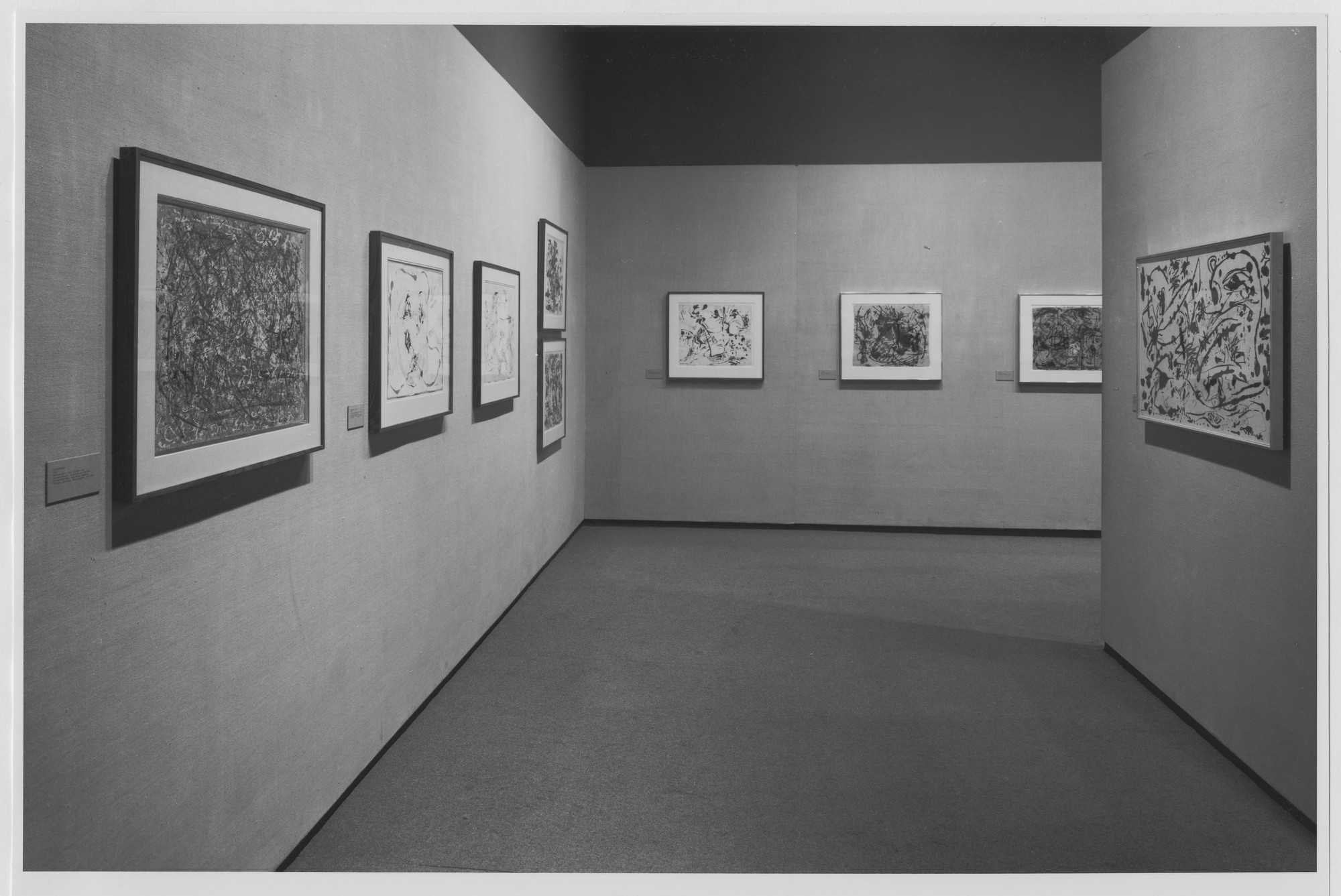 Installation view of the exhibition "Jackson Pollock: Drawing into ...