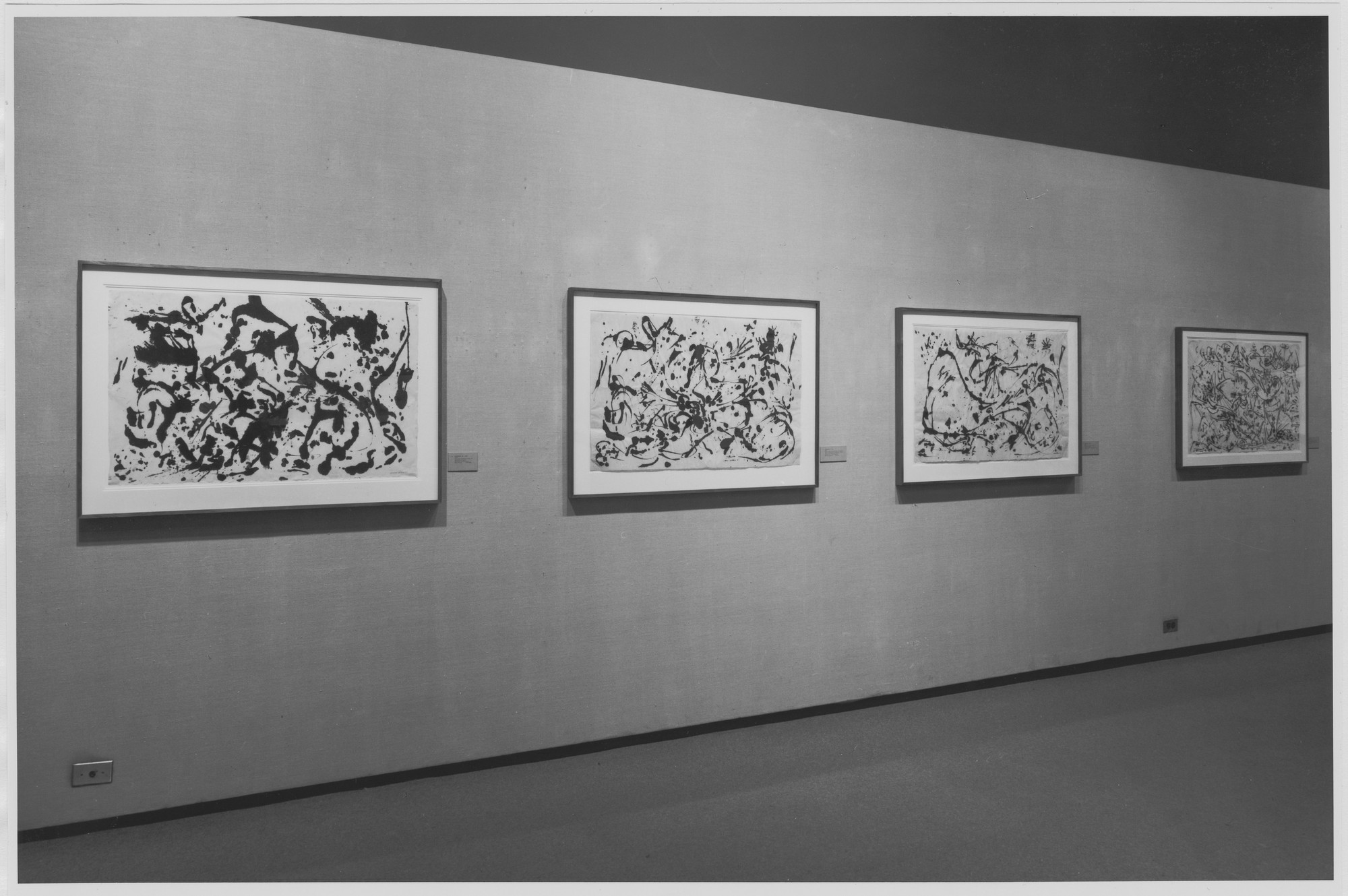 Installation view of the exhibition "Jackson Pollock: Drawing into ...