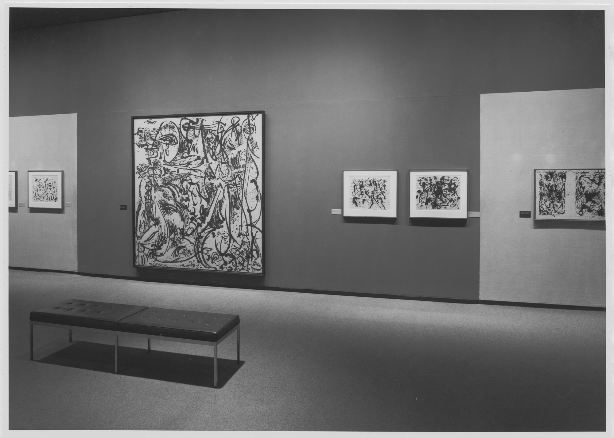 Installation view of the exhibition "Jackson Pollock: Drawing into ...