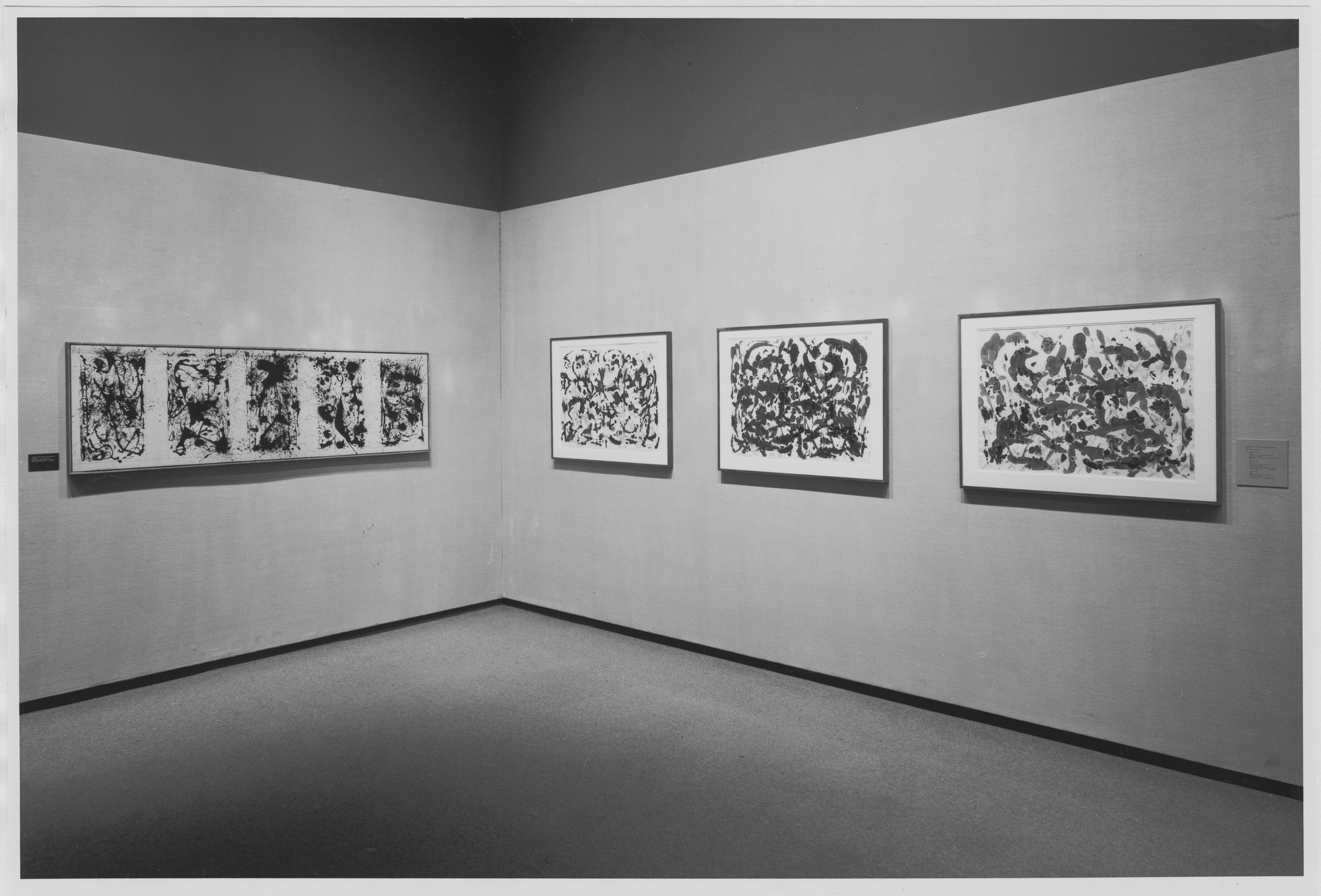 Installation view of the exhibition "Jackson Pollock: Drawing into ...
